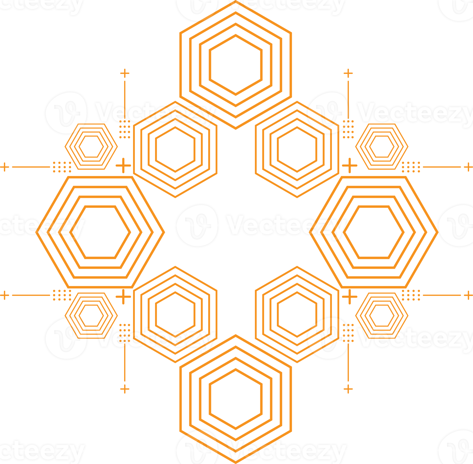 Modern Geometric Hexagonal Shape Design 17399328 Png