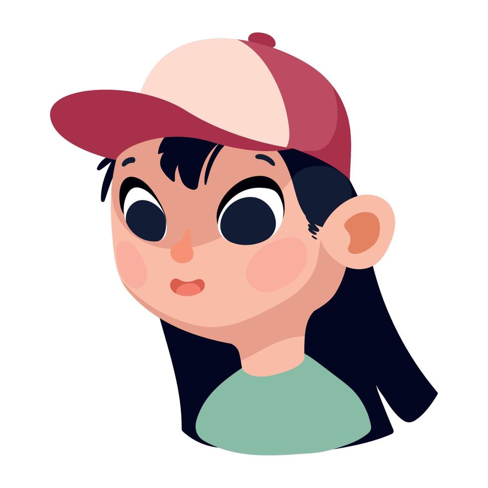 Young Girl Wearing Cap 17406081 Vector Art At Vecteezy