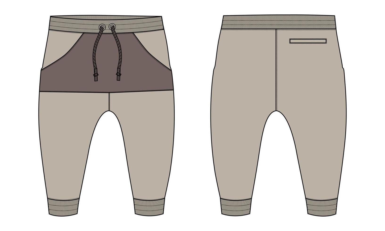 Fleece Cotton Jersey Basic Sweat Pant Technical Fashion Flat Sketch