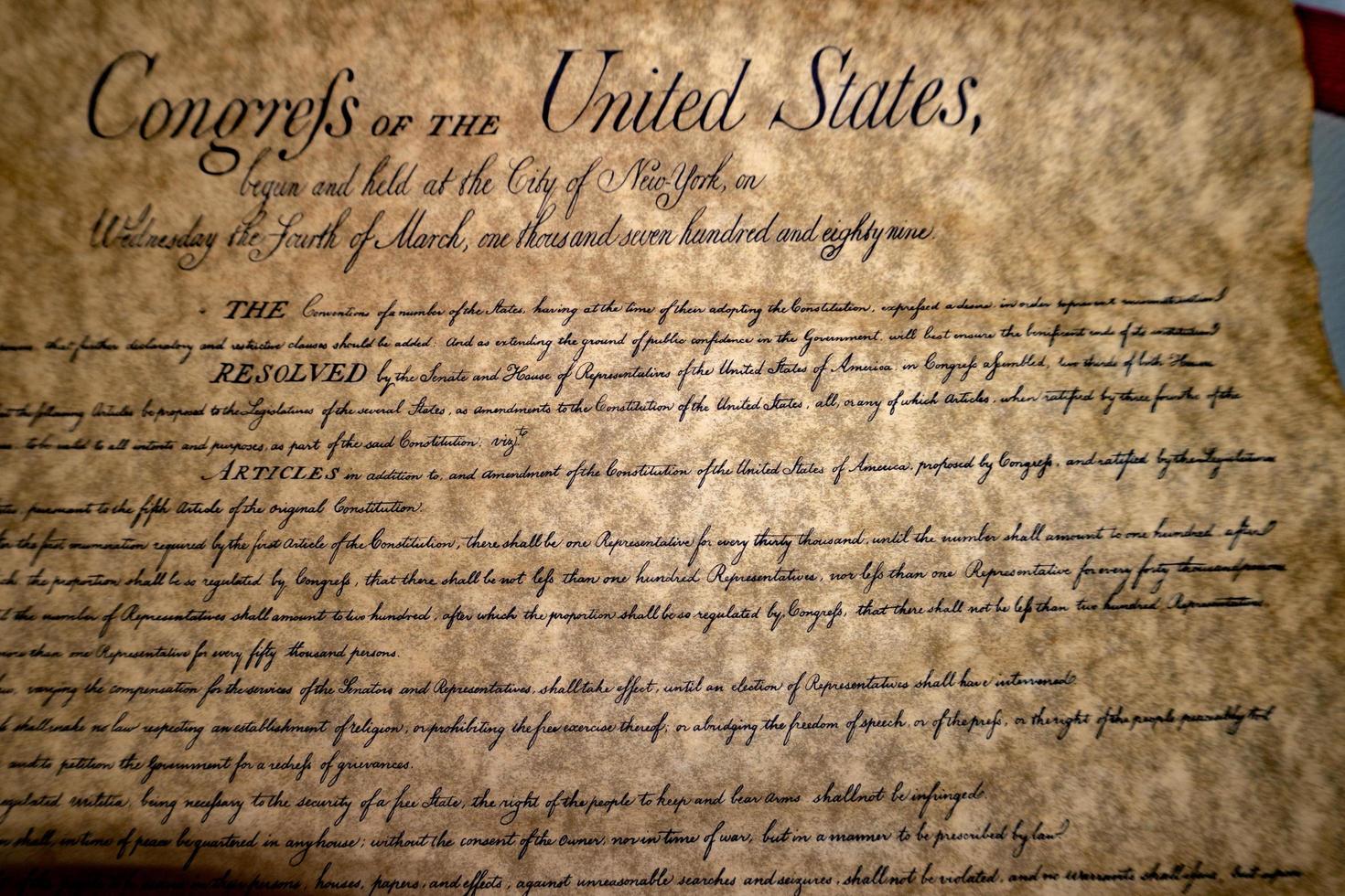 Original Bill Of Rights Document