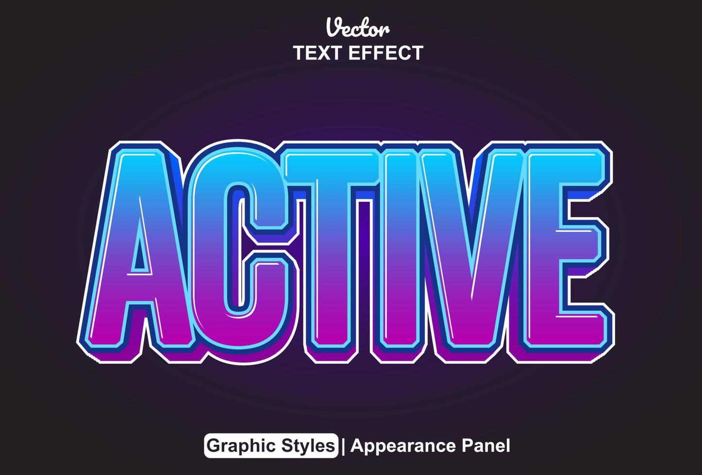 active text effect with graphic style and editable. 17413201 Vector Art ...