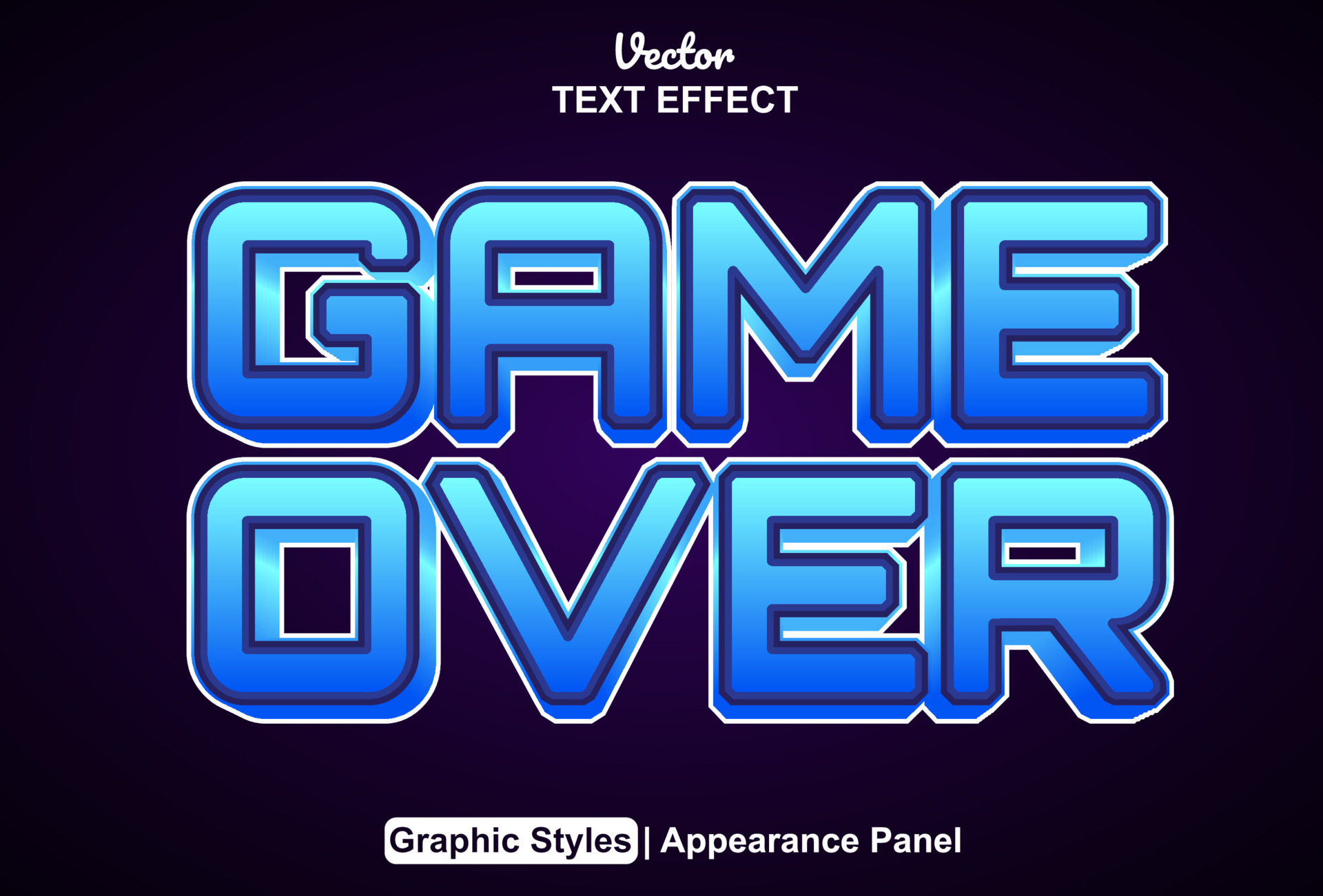 Game over text effect with graphic style and editable. 17413217 Vector Art at Vecteezy