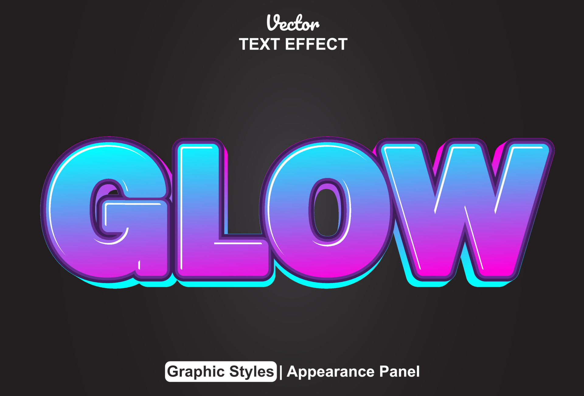 glow text effect with graphic style and editable. 17413222 Vector Art at Vecteezy