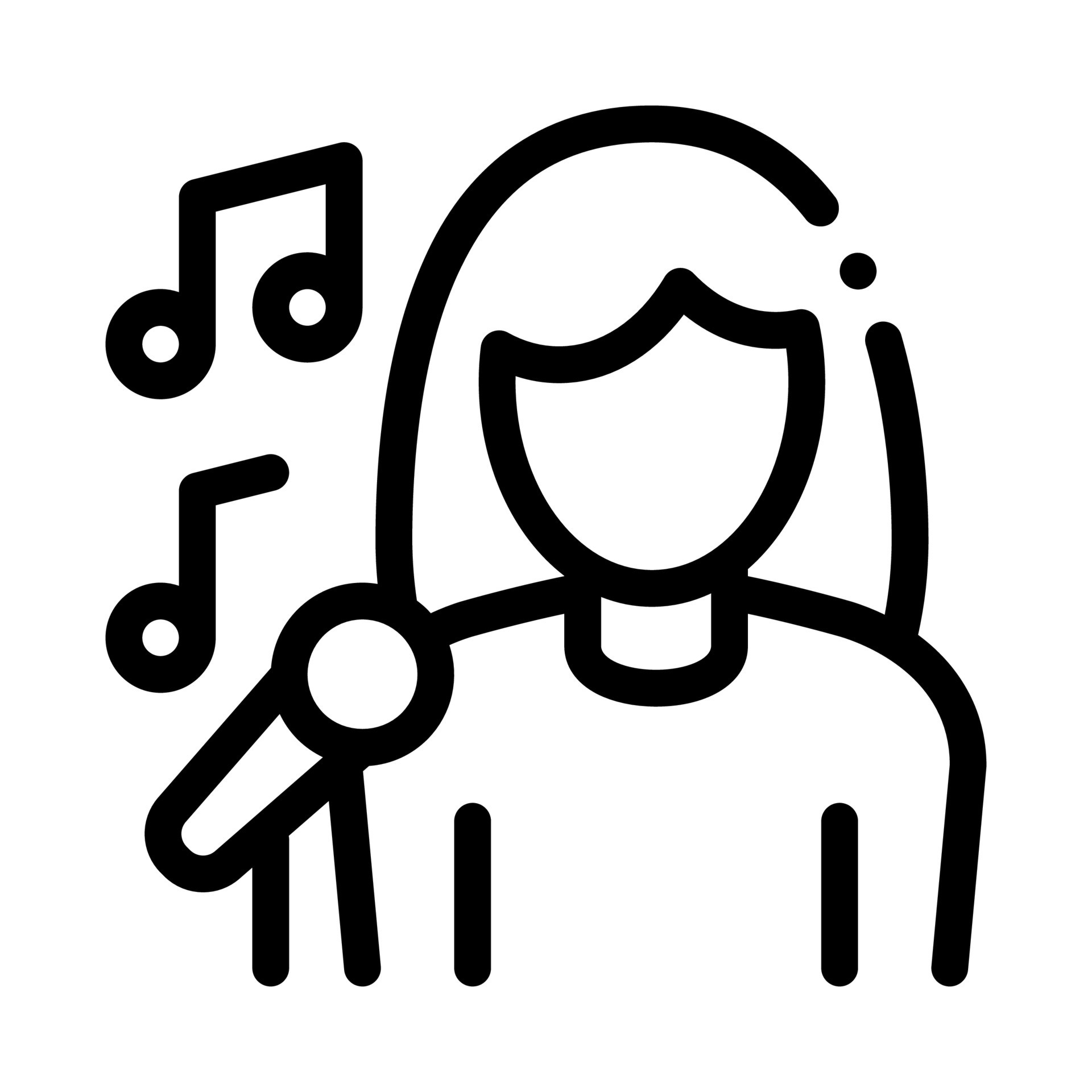 Female Singer With Microphone Sing Recital Vector 17419654 Vector Art