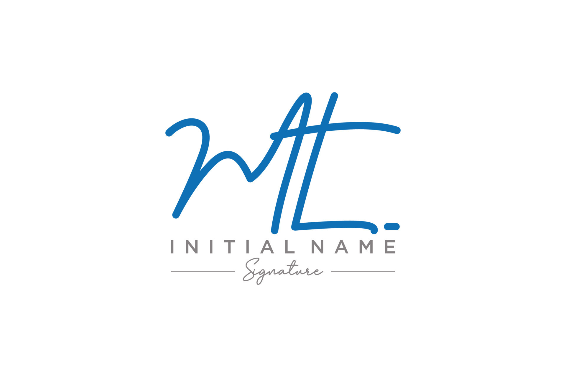 Initial Mt Signature Logo Template Vector Hand Drawn Calligraphy