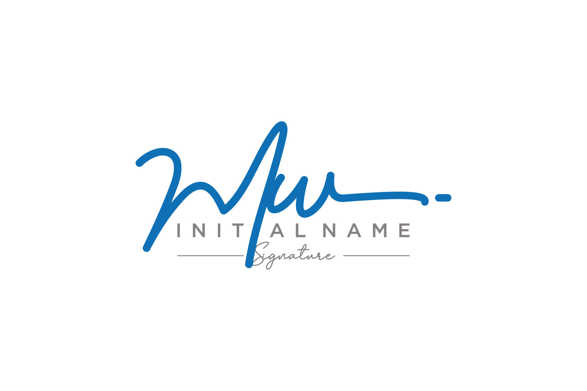 Initial Mw Signature Logo Template Vector Hand Drawn Calligraphy
