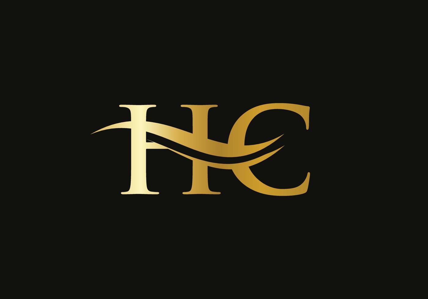 Initial Gold Letter Hc Logo Design Hc Logo Design With Modern Trendy 17424334 Vector Art At