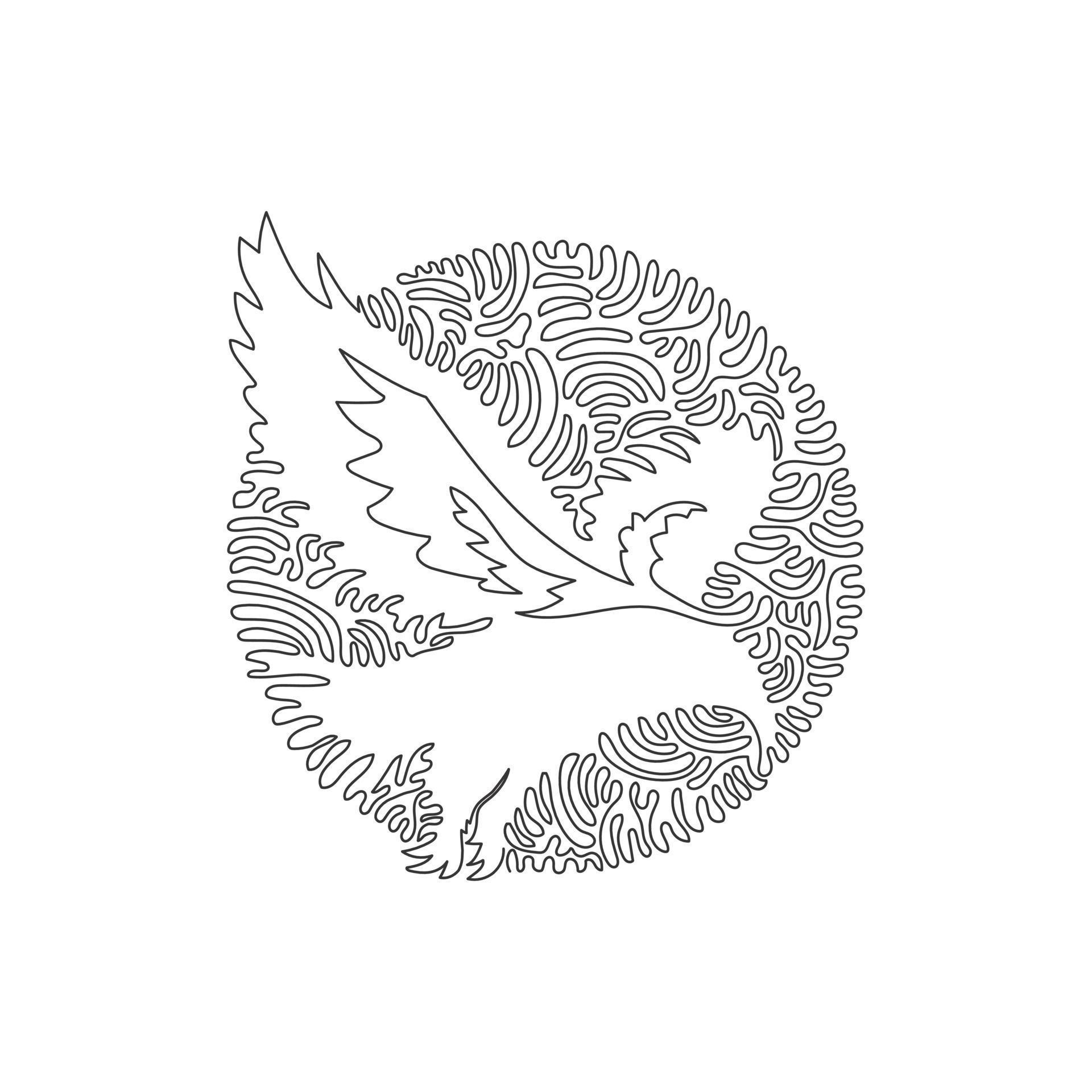 Single One Curly Line Drawing Of Strong Hawk Claws Continuous Line Draw Graphic Design Vector