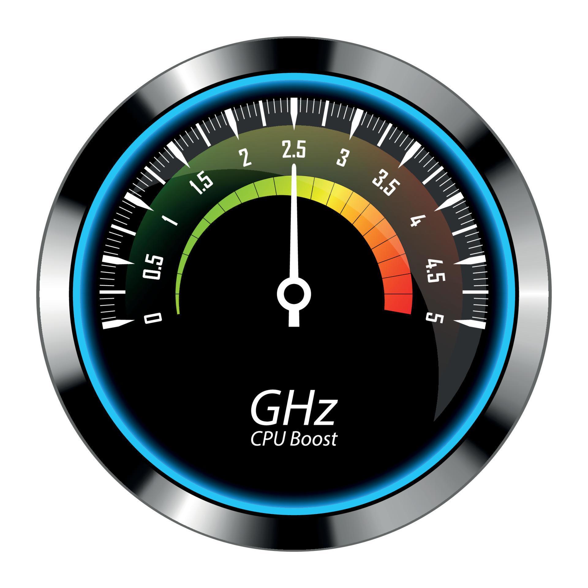 CPU overclocking speedometer 17428451 Vector Art at Vecteezy