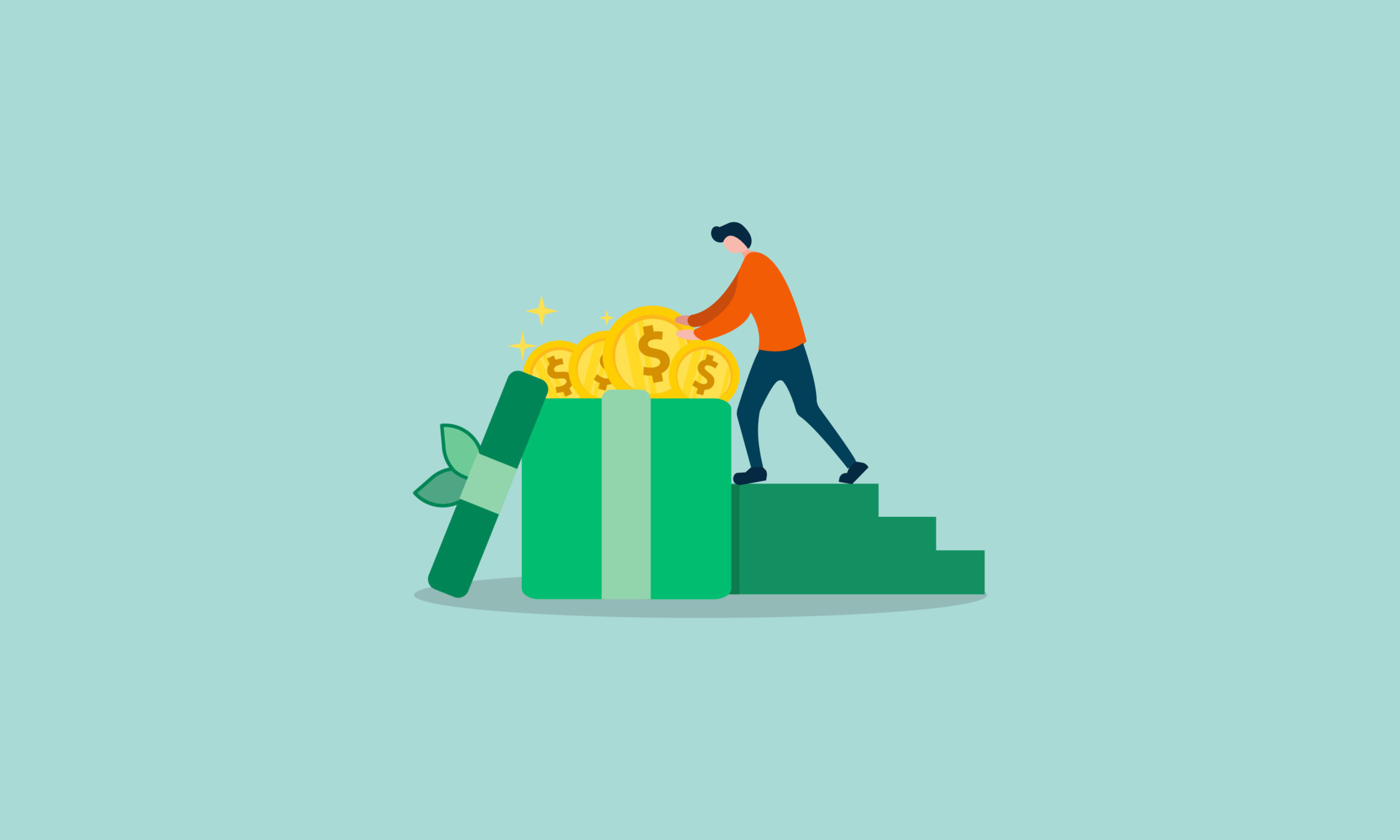 Investment Vector Illustration Finance Gold Coins Money Growth Stocks And Fluctuating Charts