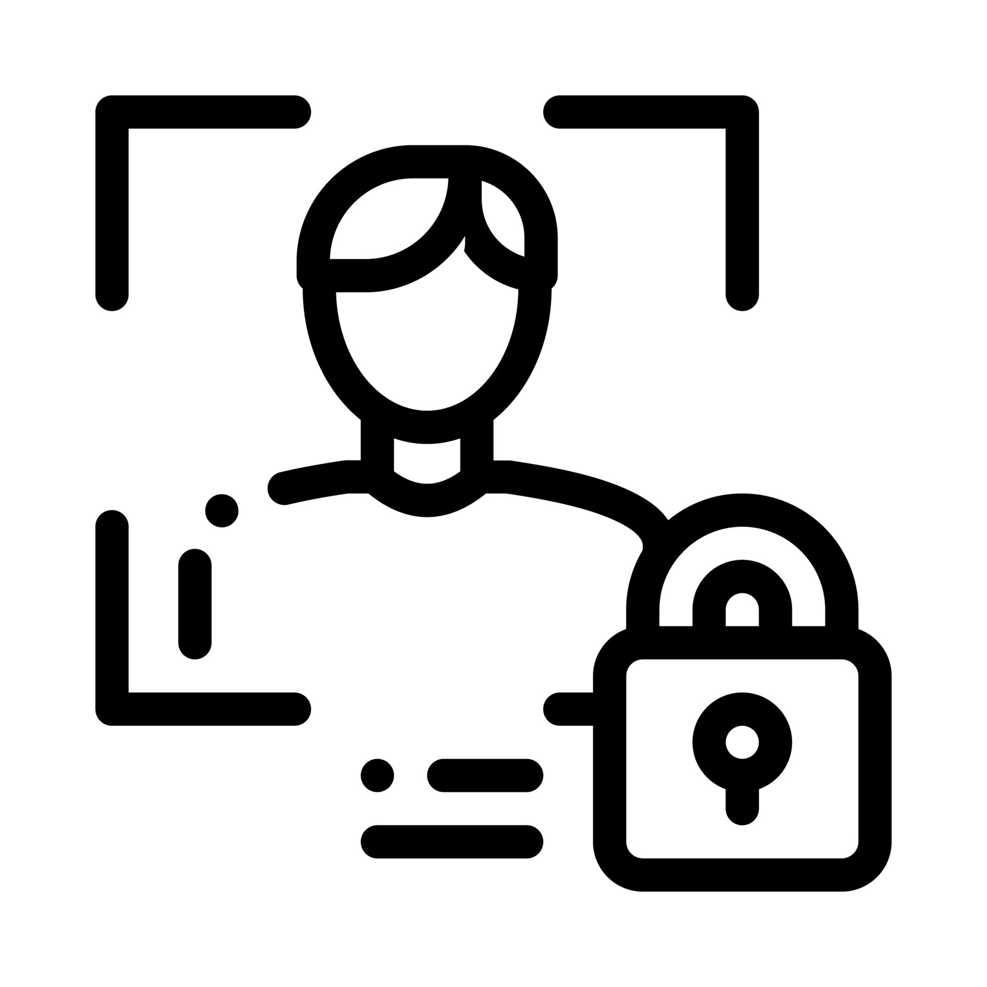 Human Lock Security Icon Vector Outline Illustration 17429947 Vector Art At Vecteezy