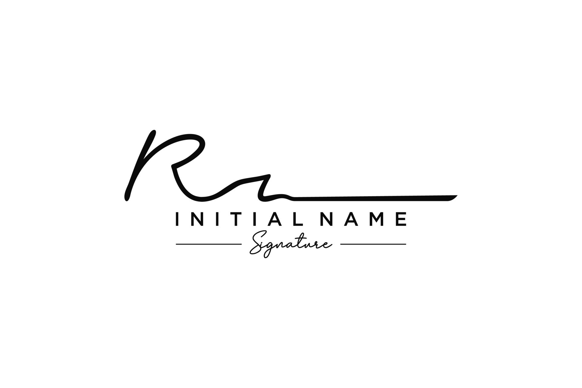 Initial Rr Signature Logo Template Vector Hand Drawn Calligraphy