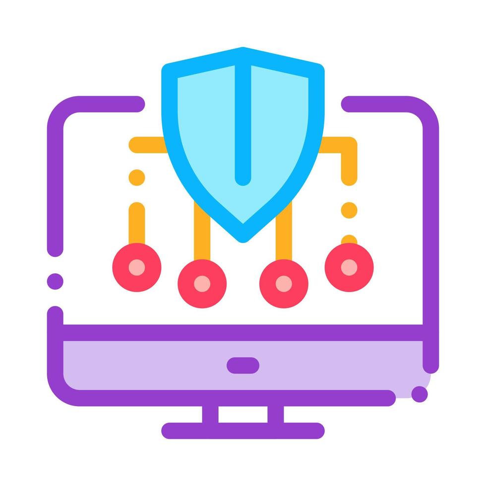 Personal Computer Protection Icon Vector Outline Illustration 17431856 ...
