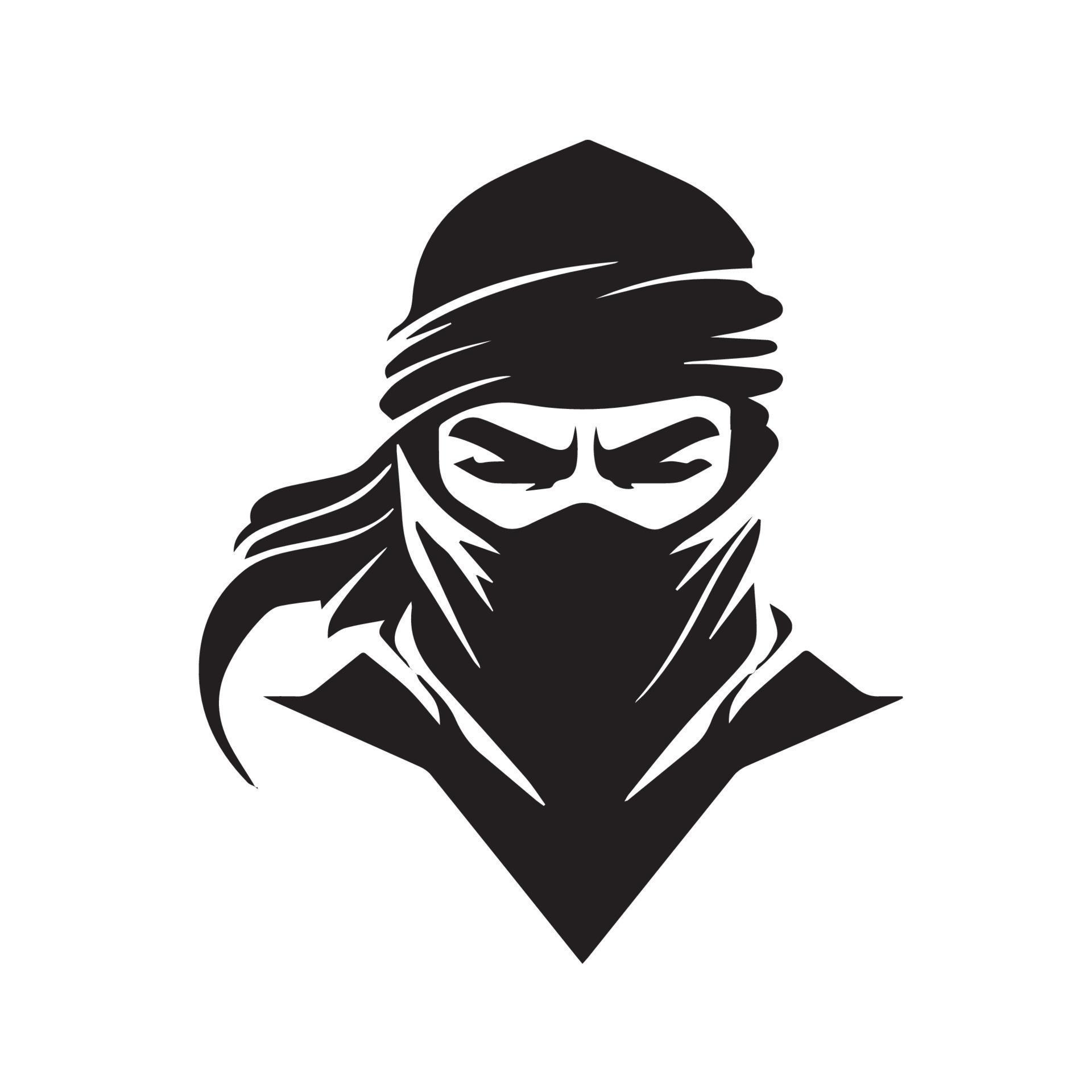 Ninja vector icon. Simple minimal logo of hooded assassin. Isolated ...