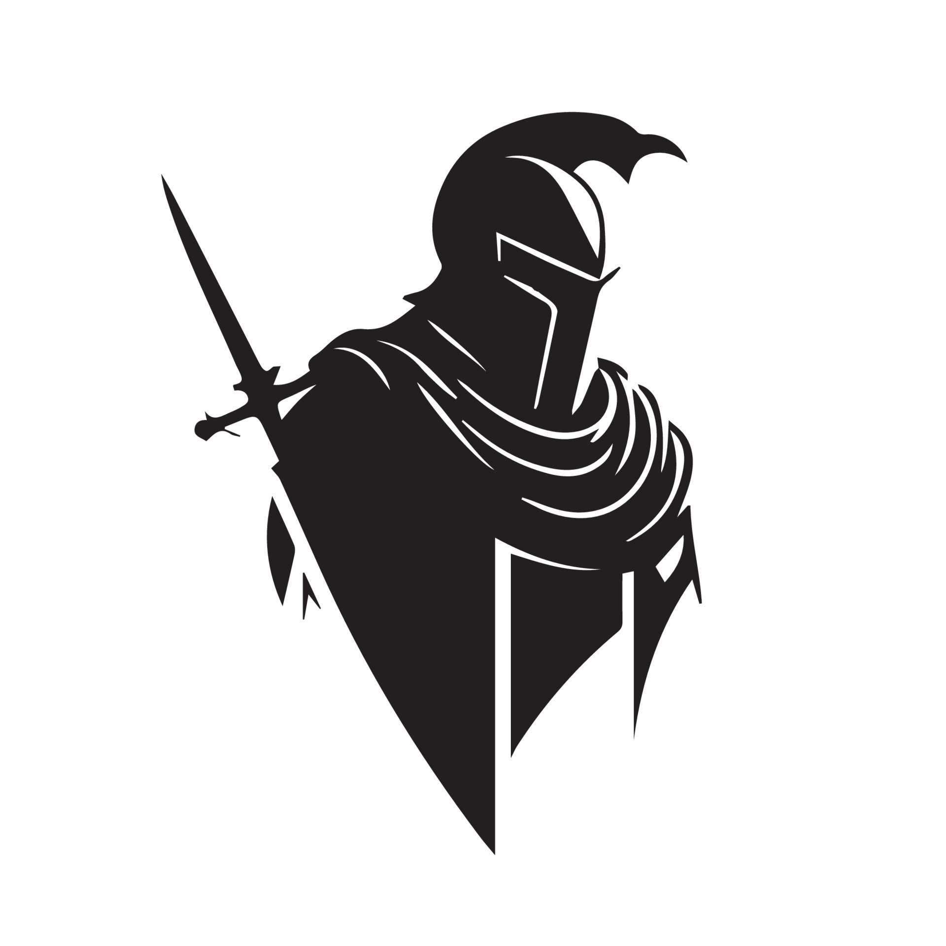 Medieval knight in armor, vector logo. Simple clean modern icon of a ... Medieval knight in armor, vector logo. Simple clean modern icon of a ...