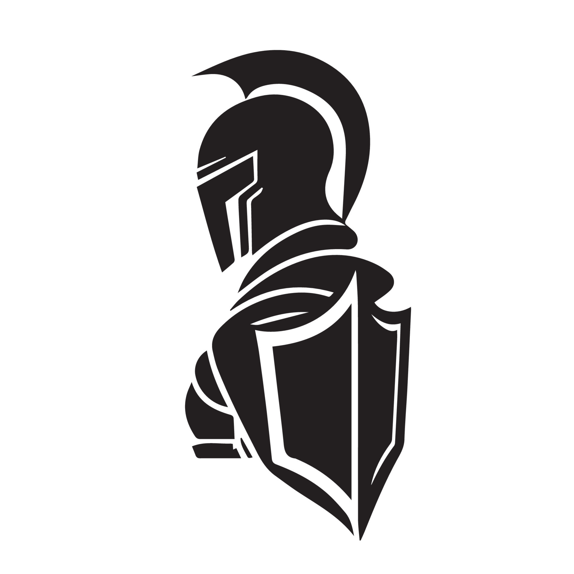 Medieval knight in armor, vector logo. Simple clean modern icon of a ... Medieval knight in armor, vector logo. Simple clean modern icon of a ...