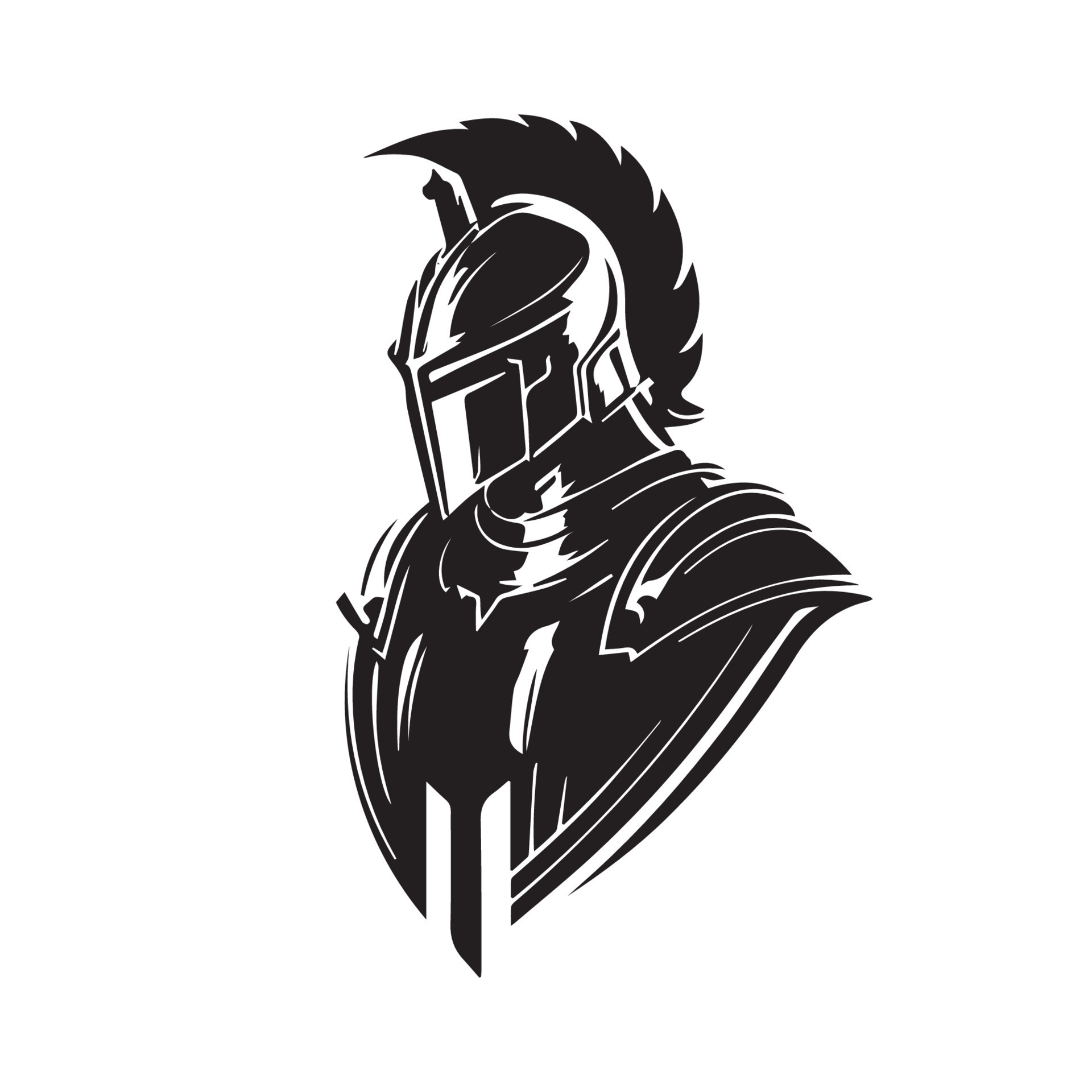 Medieval knight in armor, vector logo. Simple clean modern icon of a ... Medieval knight in armor, vector logo. Simple clean modern icon of a ...