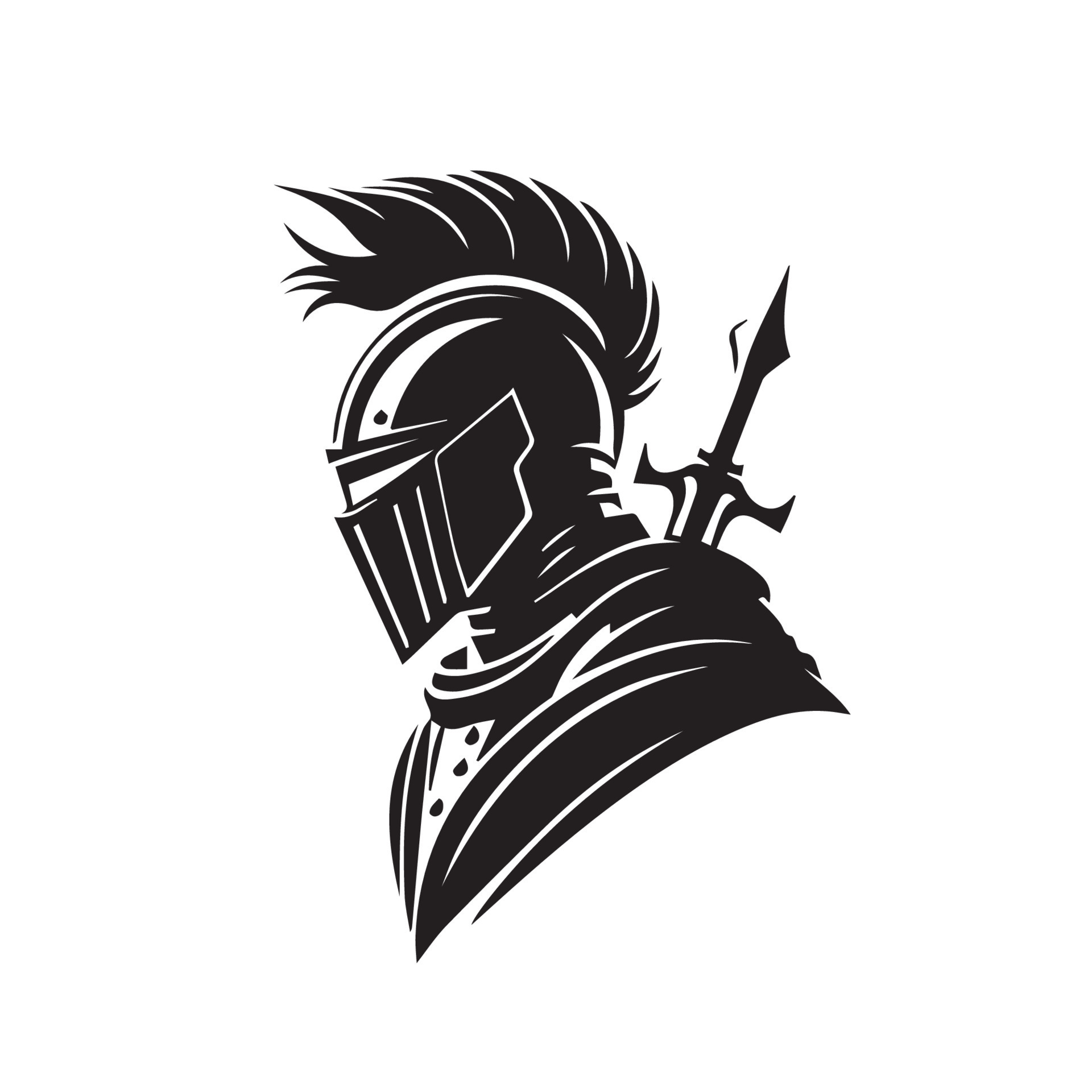 Medieval knight in armor, vector logo. Simple clean modern icon of a ... Medieval knight in armor, vector logo. Simple clean modern icon of a ...