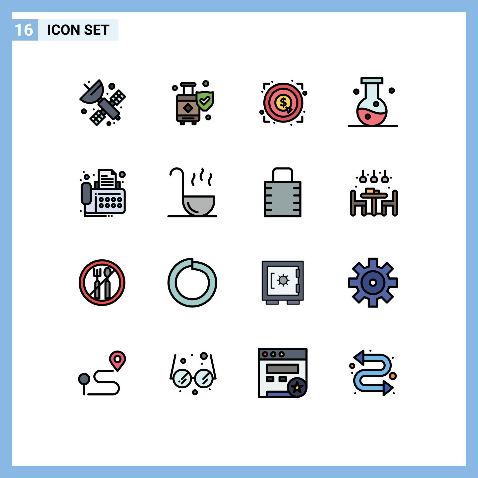 Stock Vector Icon Pack of 16 Line Signs and Symbols for connection ...