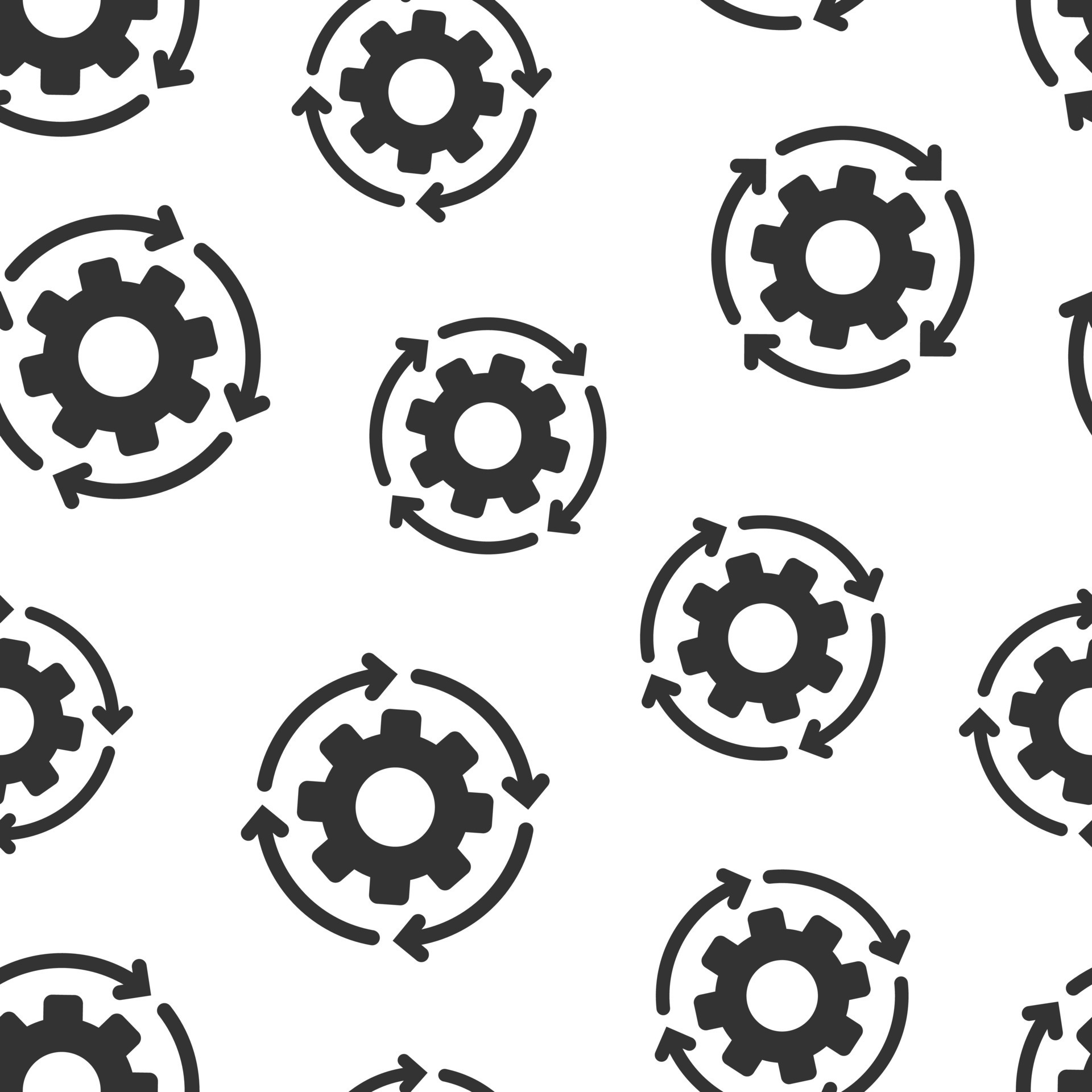 Workflow icon in flat style. Gear effective vector illustration on ...