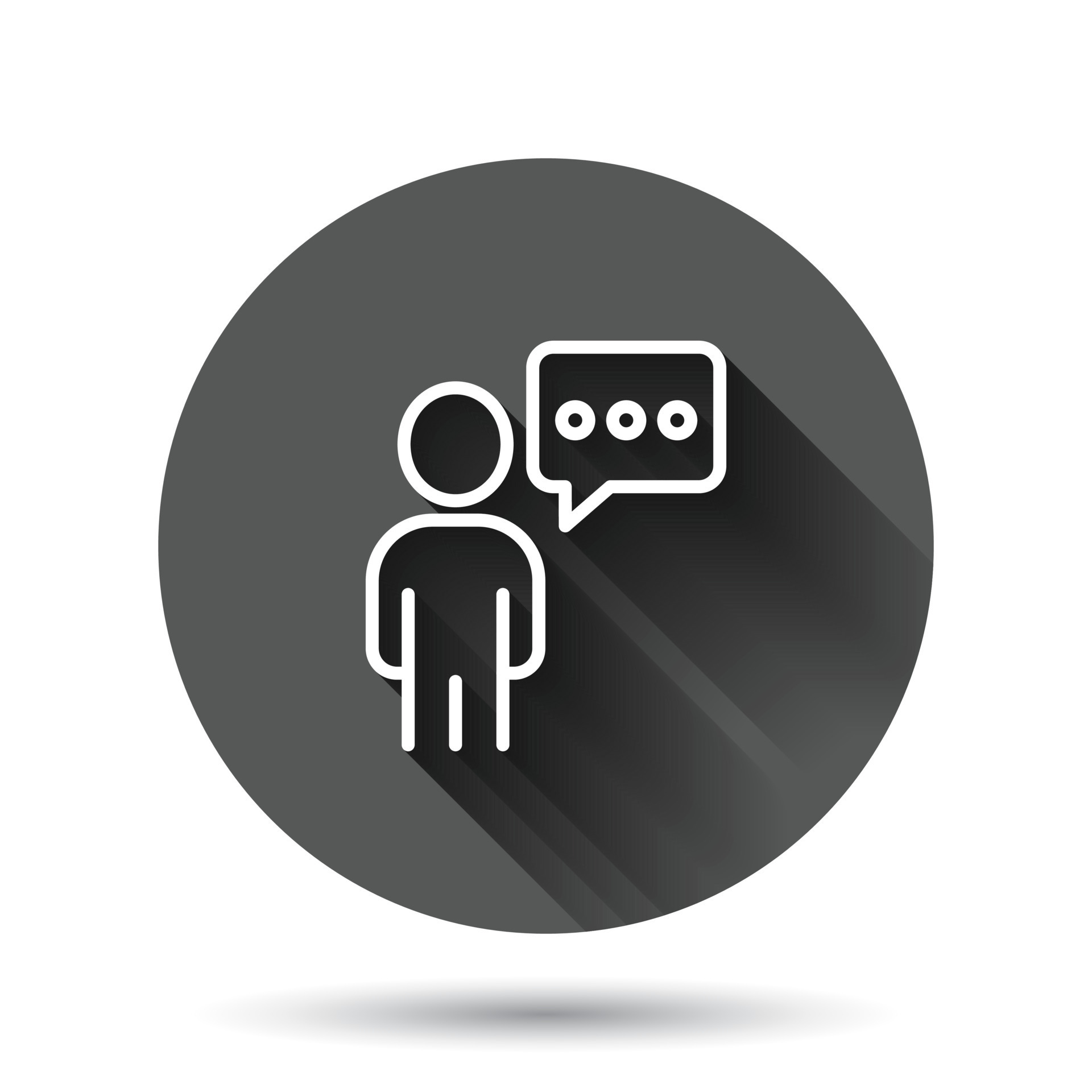 People with speech bubble icon in flat style. Chat vector illustration ...