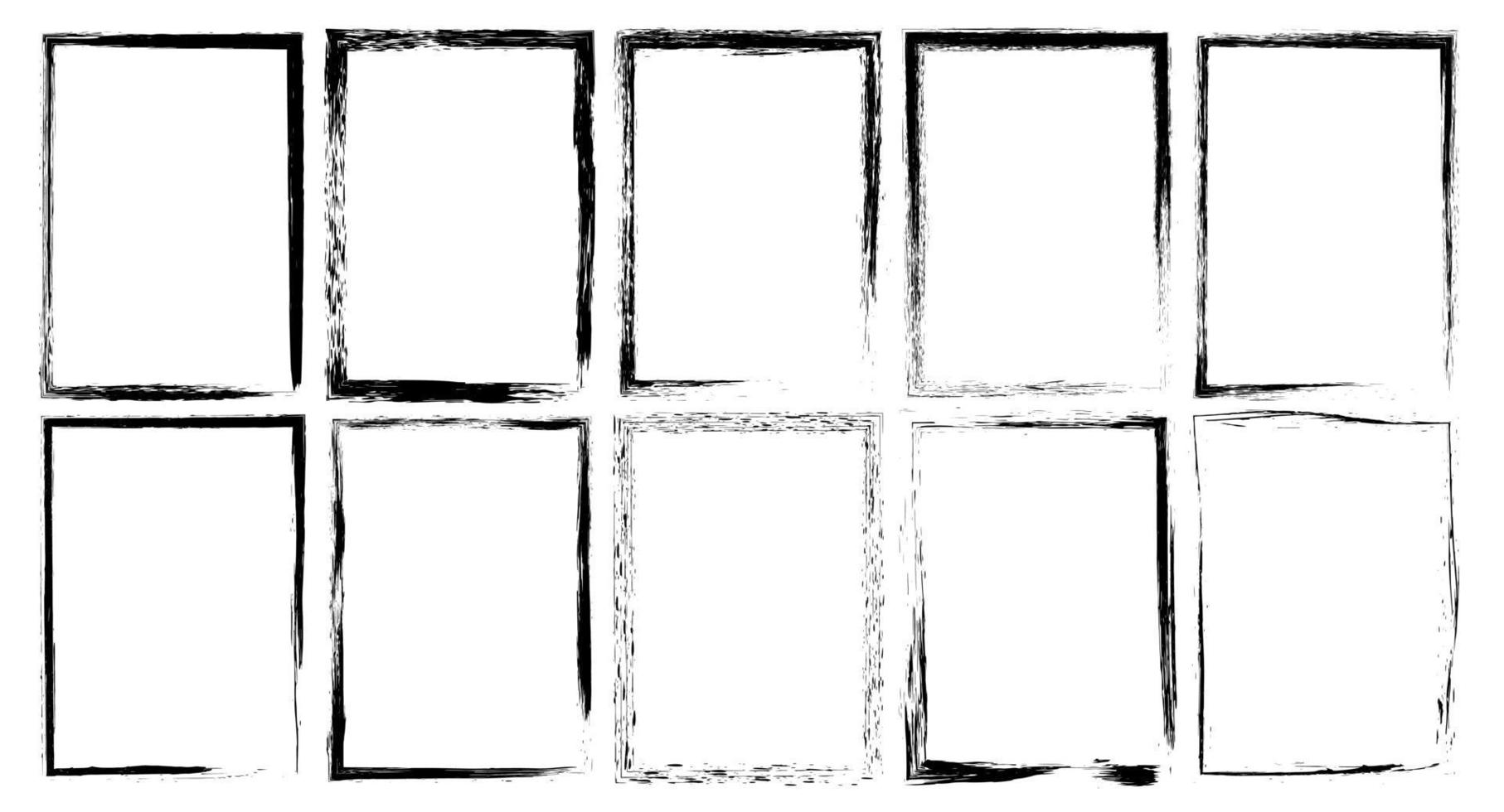 Grunge Frame Collection Grunge Border Set 17433149 Vector Art At Vecteezy