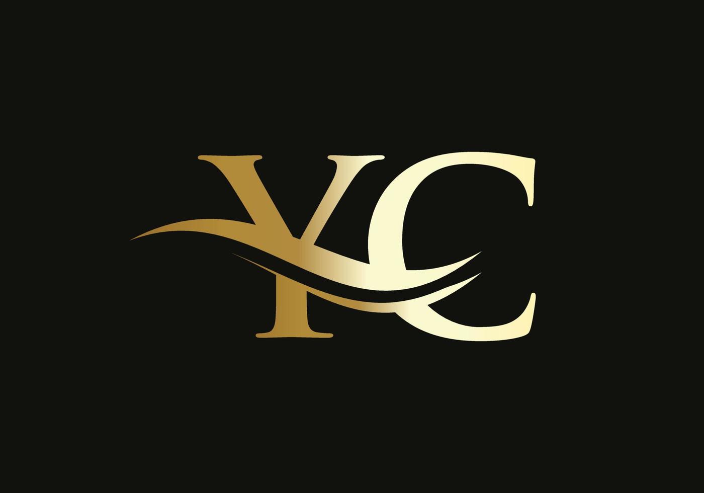Initial Gold letter YC logo design. YC logo design with modern trendy 17434147 Vector Art at ...