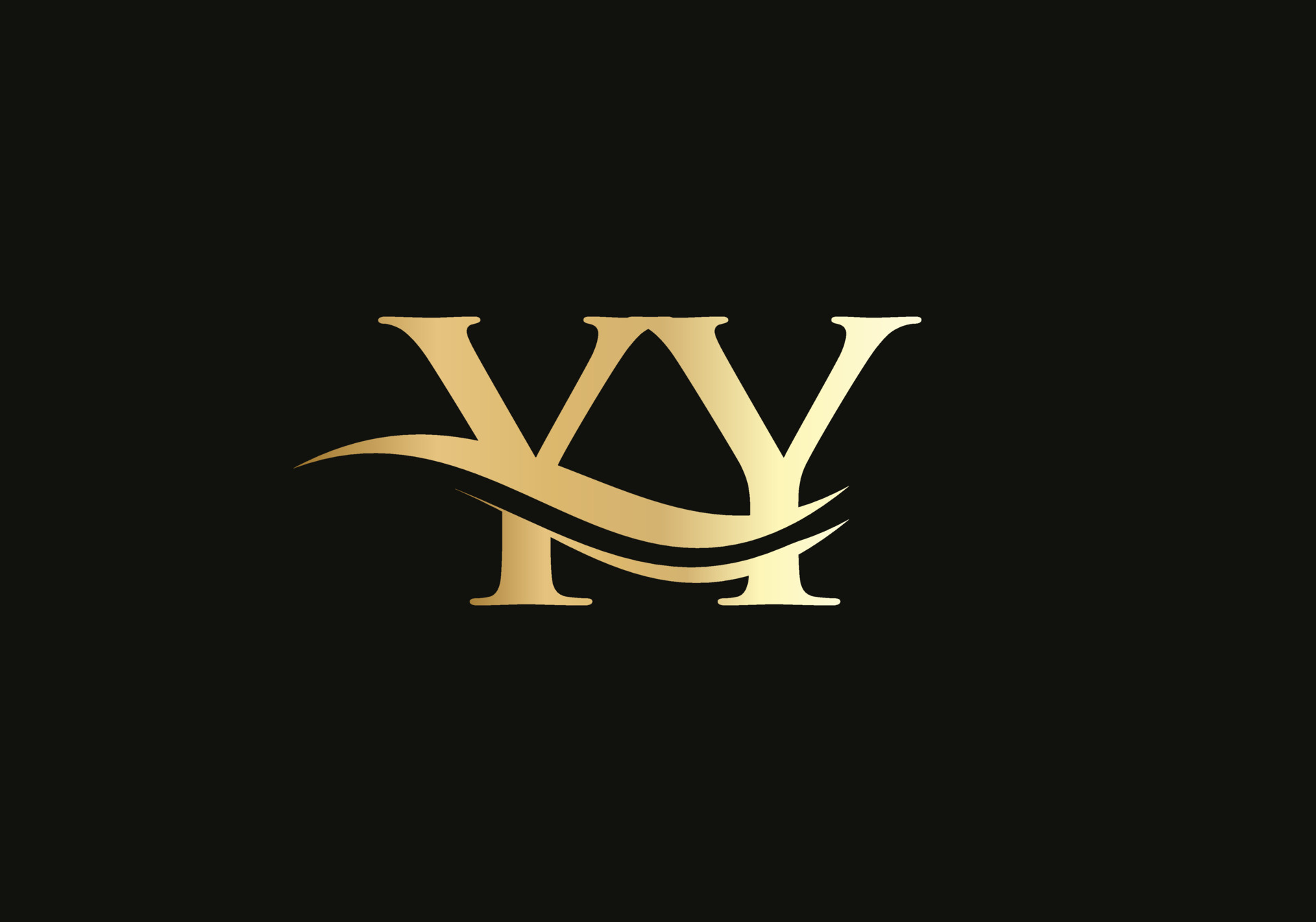 Swoosh Letter YY Logo Design for business and company identity. Water Wave YY Logo with modern ...