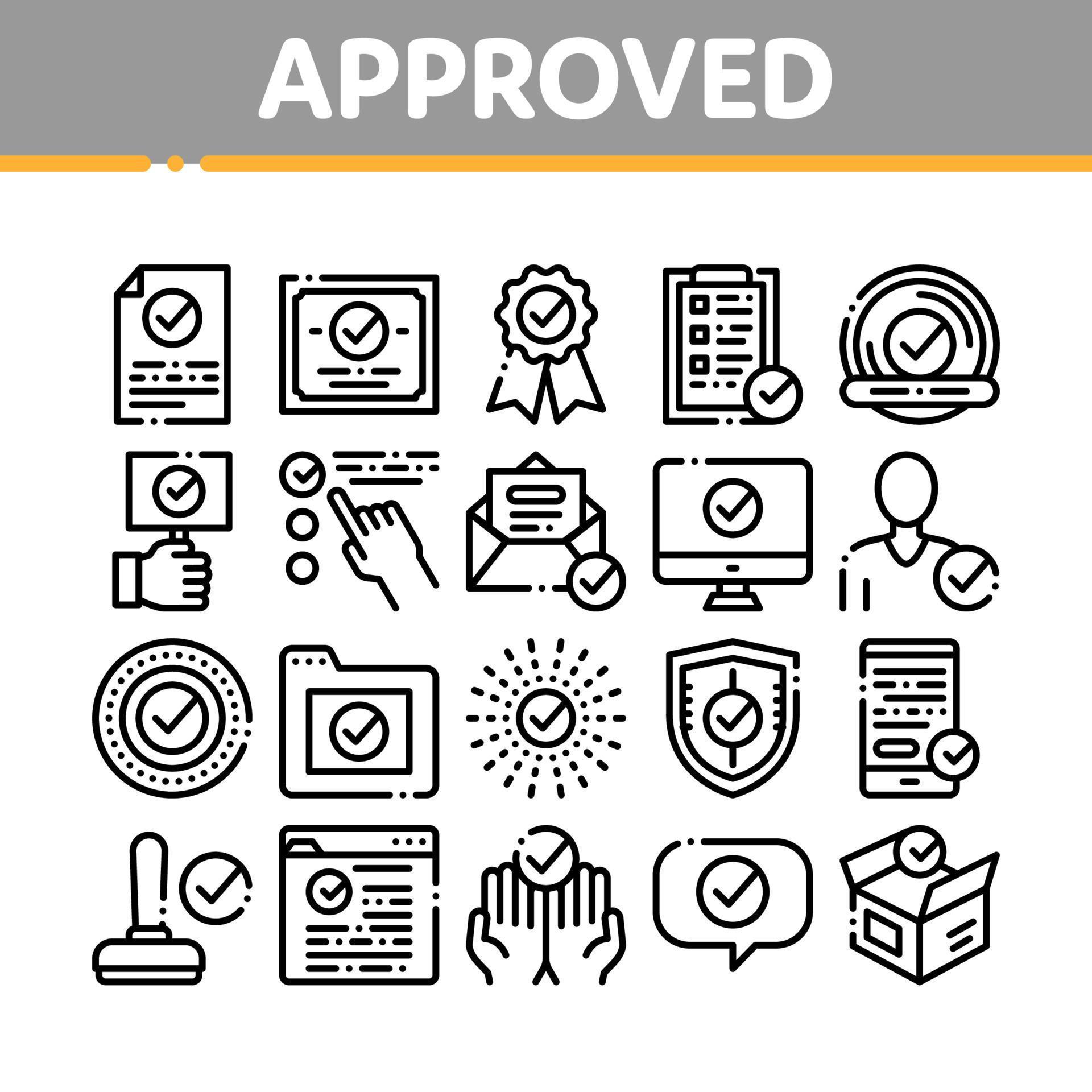 Approved Collection Elements Vector Icons Set 17438564 Vector Art At