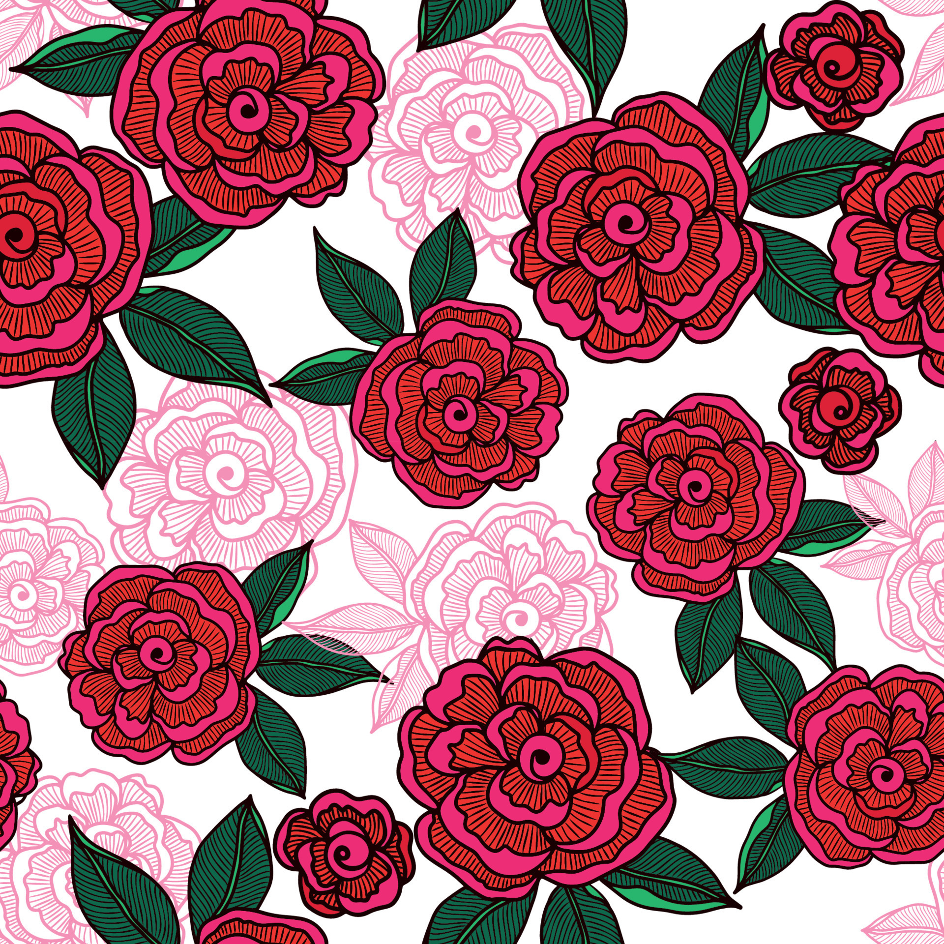 Rose seamless pattern 17439379 Vector Art at Vecteezy