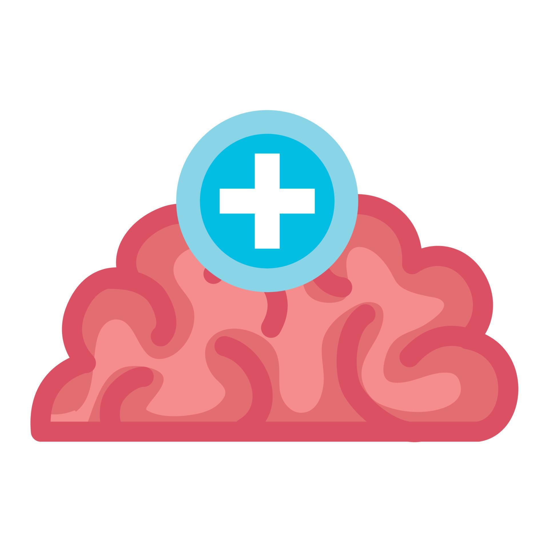 Brain With Cross Symbol Mind Positive On White Background 17440139 Vector Art At Vecteezy