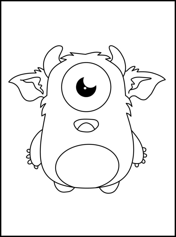 Cute Monster Coloring Pages for Kids 17440750 Vector Art at Vecteezy