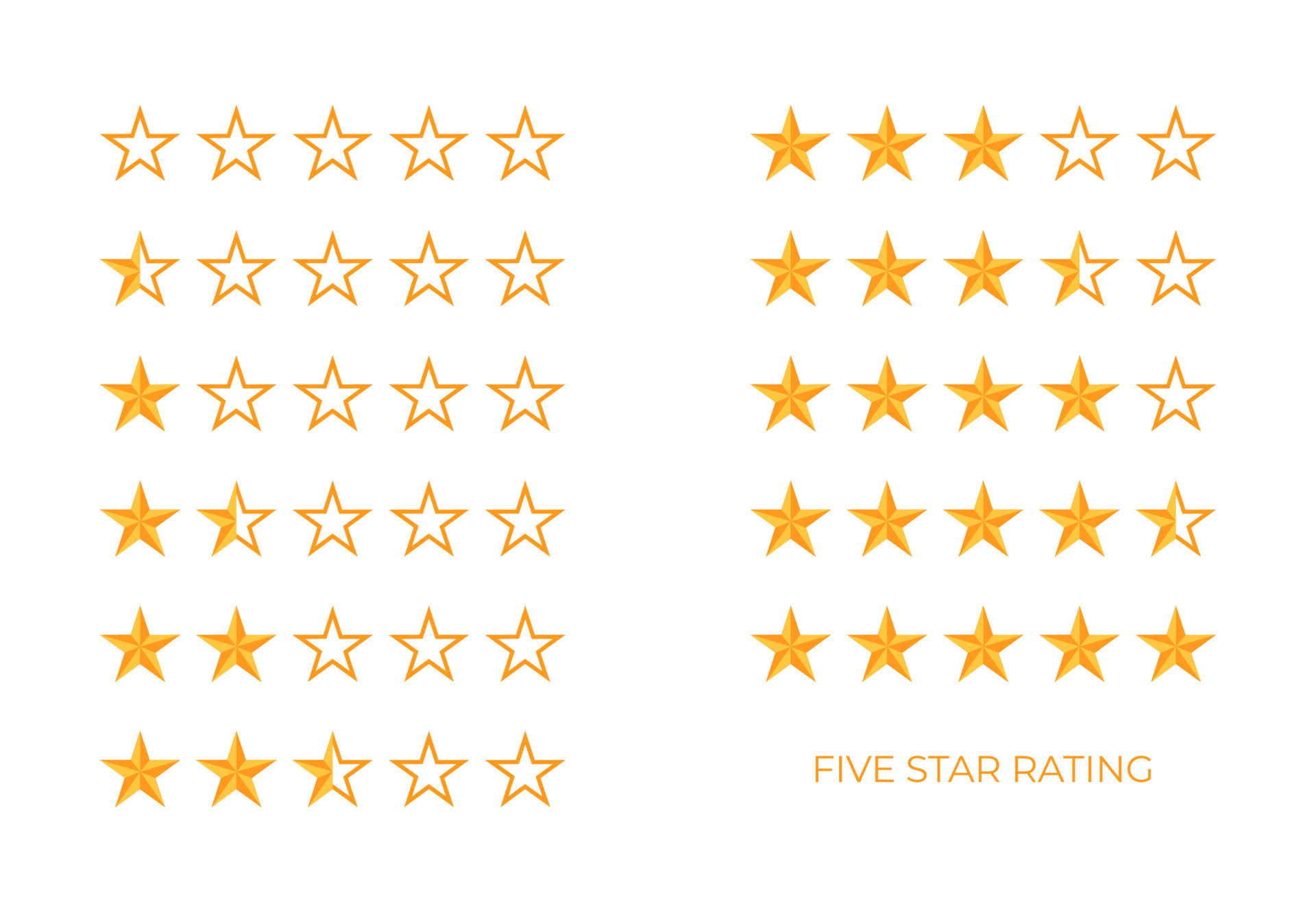 Rating, review, product rating, five-star collection. five star rating 17441399 Vector Art at ...