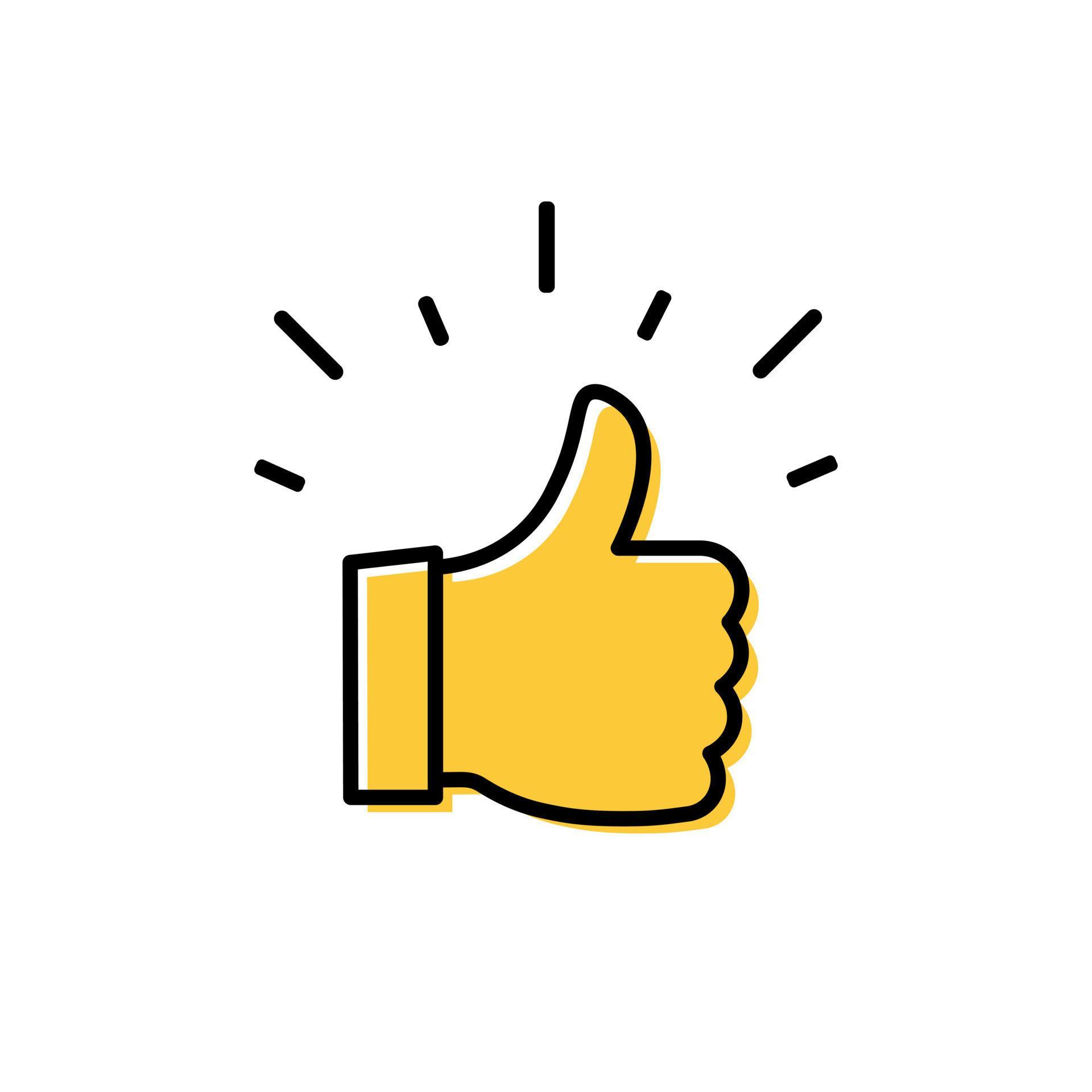 Reputation Icon Thumbs Up And Rays Customer Review Icon Quality
