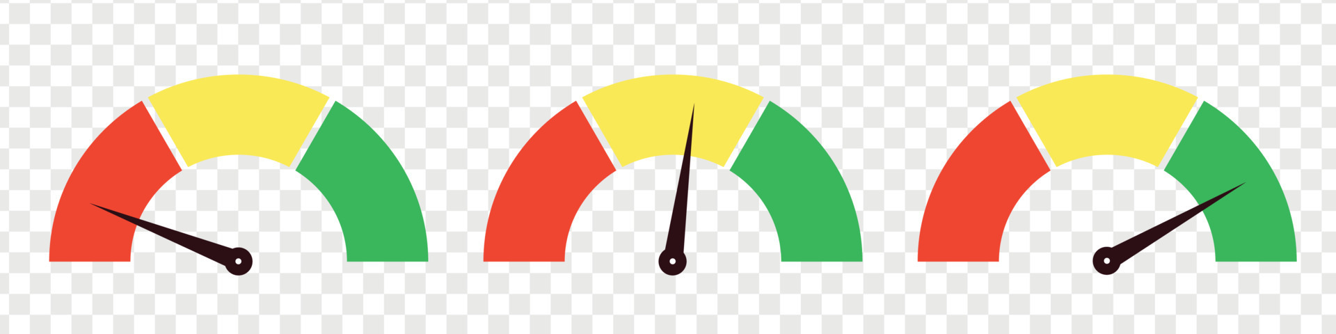 Colored Speedometer Or Scale Level Speed Indicator Gauge Of Risk Vector Isolated Illustration