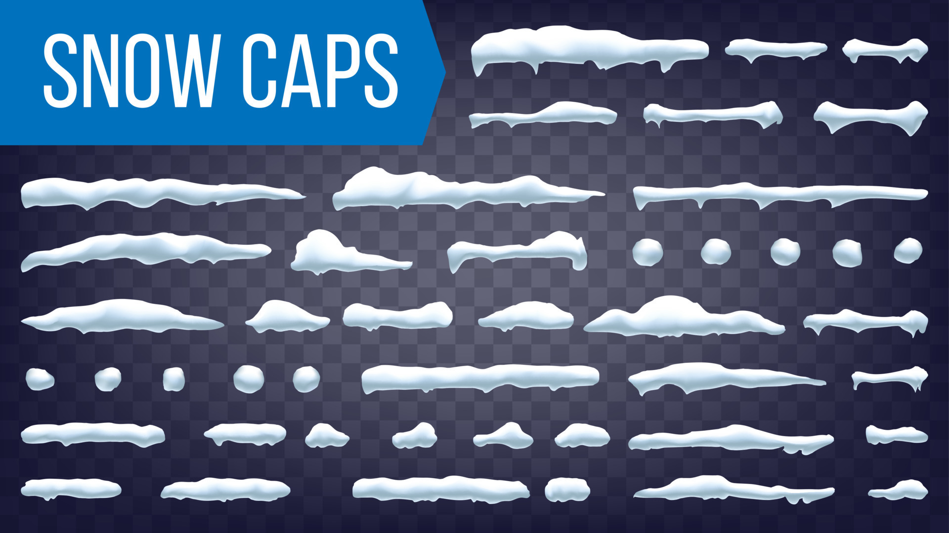 Snow Drift Vector. Winter Decoration Element. Realistic Snowdrift ...