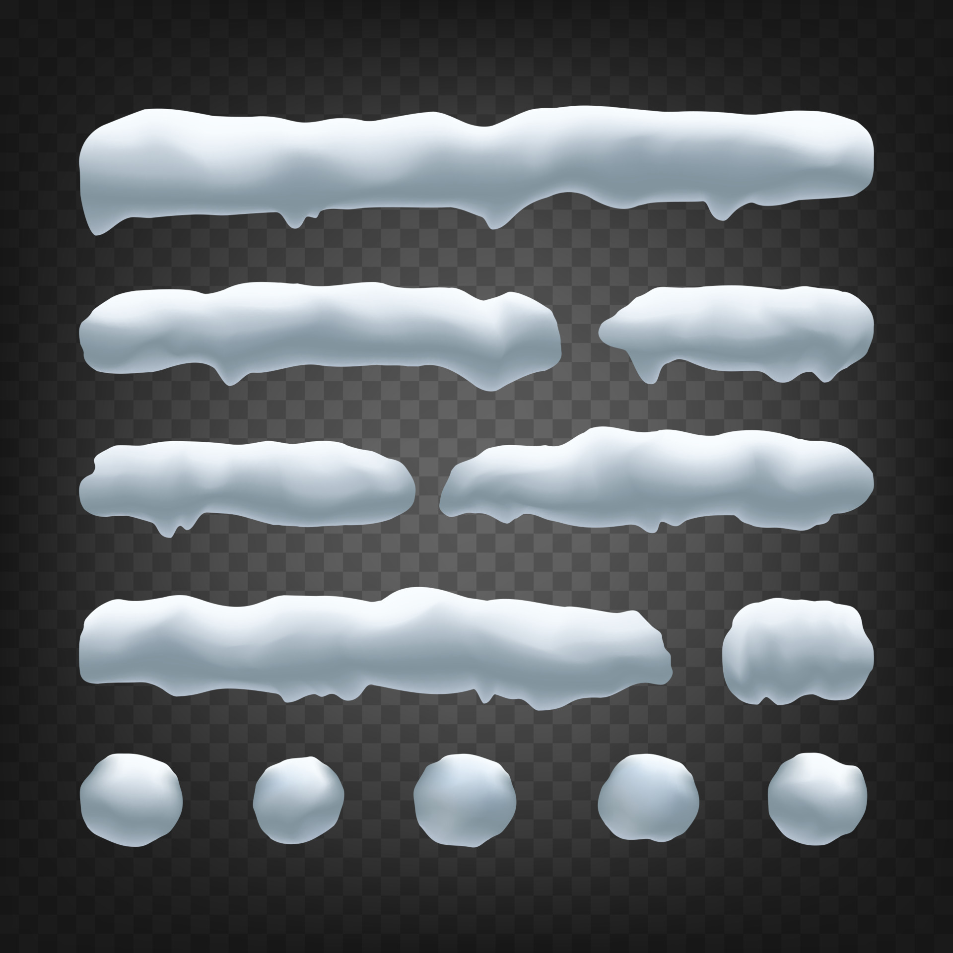 Snow Drift Vector. Winter Decoration Element. Realistic Snowdrift ...
