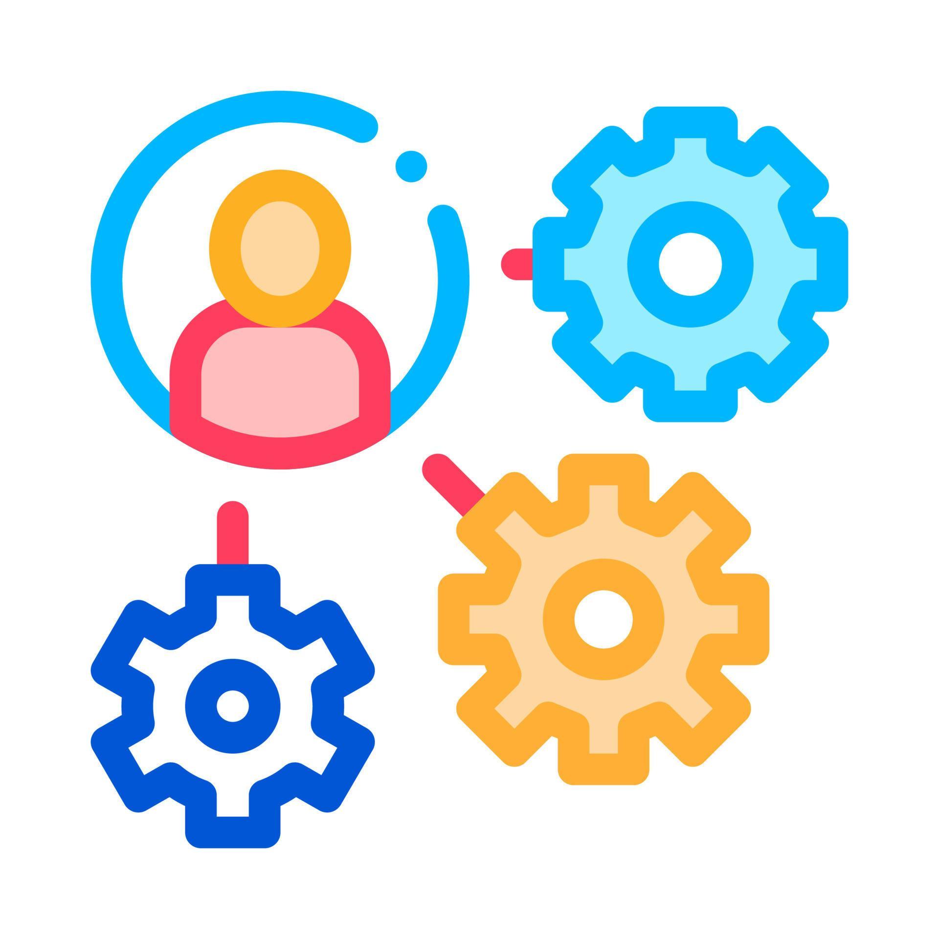 Gear Mechanism And Man Silhouette Agile Vector 17442347 Vector Art at ...