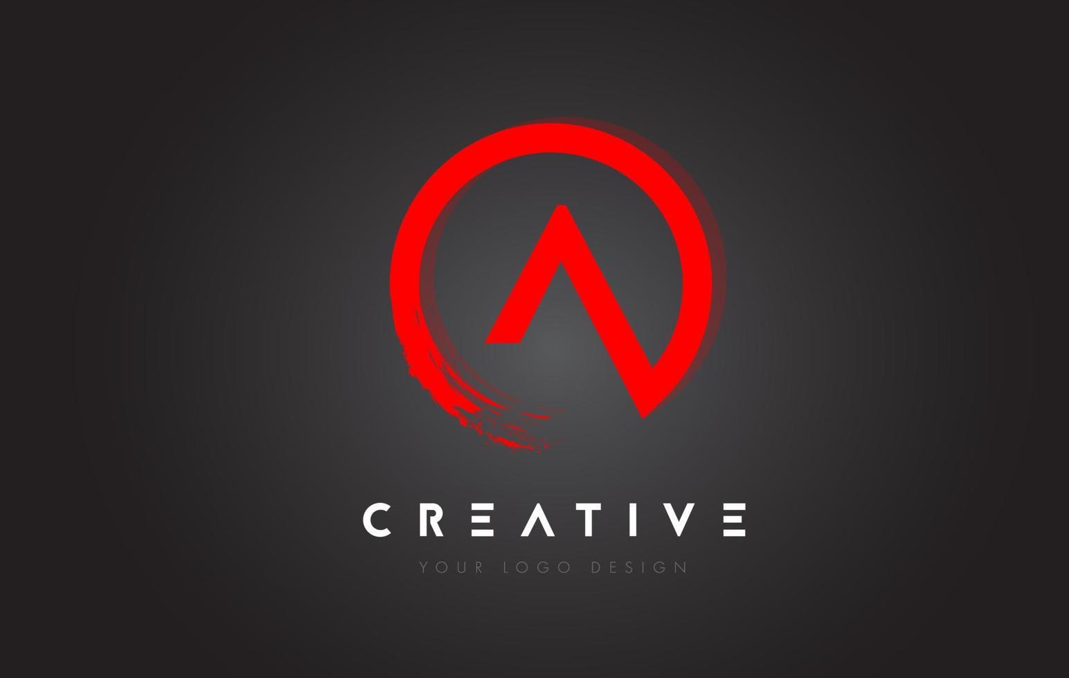 logotipo de letra circular roja con diseño de pincel circular y fondo ... logotipo de letra circular roja con diseño de pincel circular y fondo ...