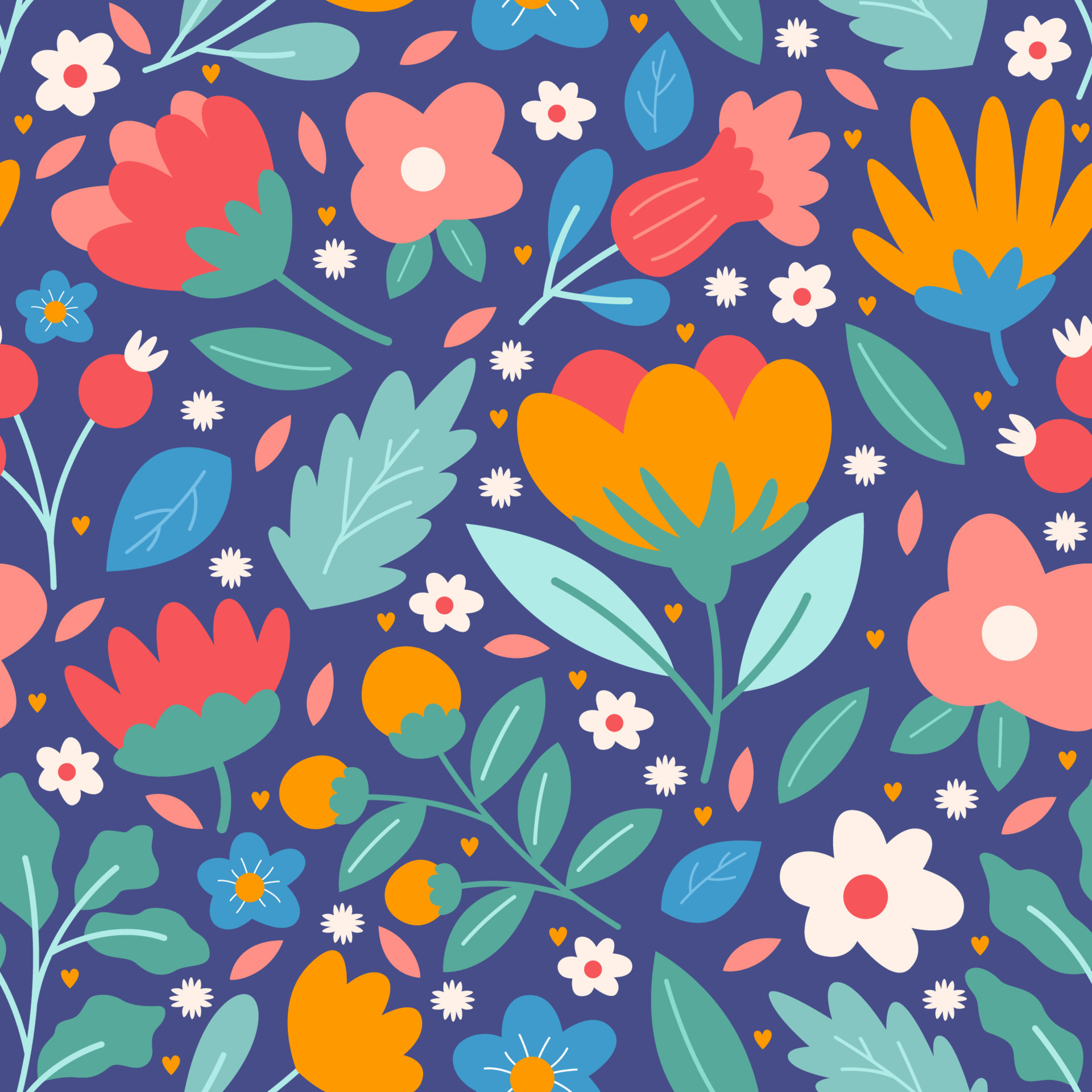 Nature Blooming Flower Seamless Pattern 17449383 Vector Art at Vecteezy
