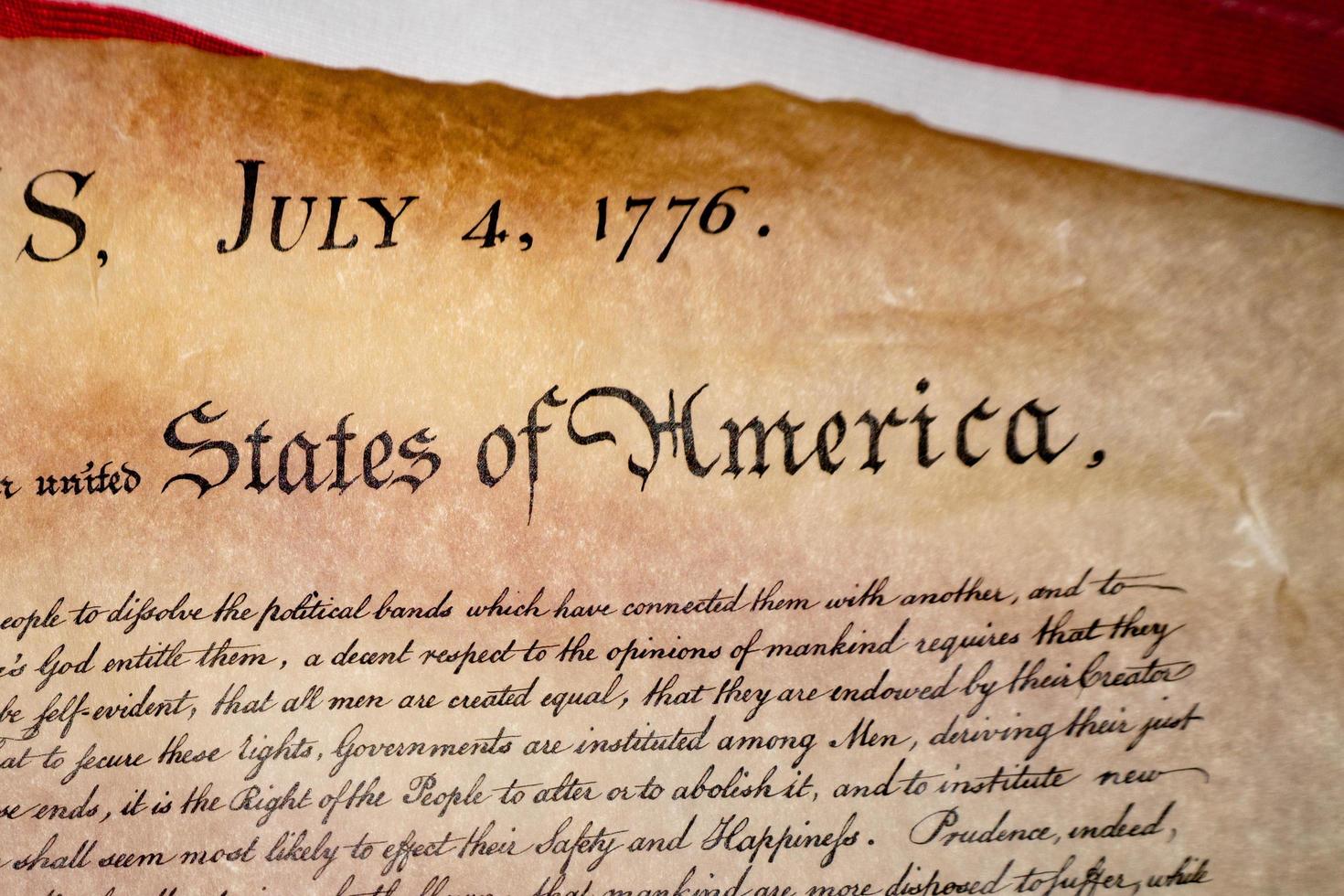 declaración de independencia el 4 de julio de 1776 en la bandera de ...
