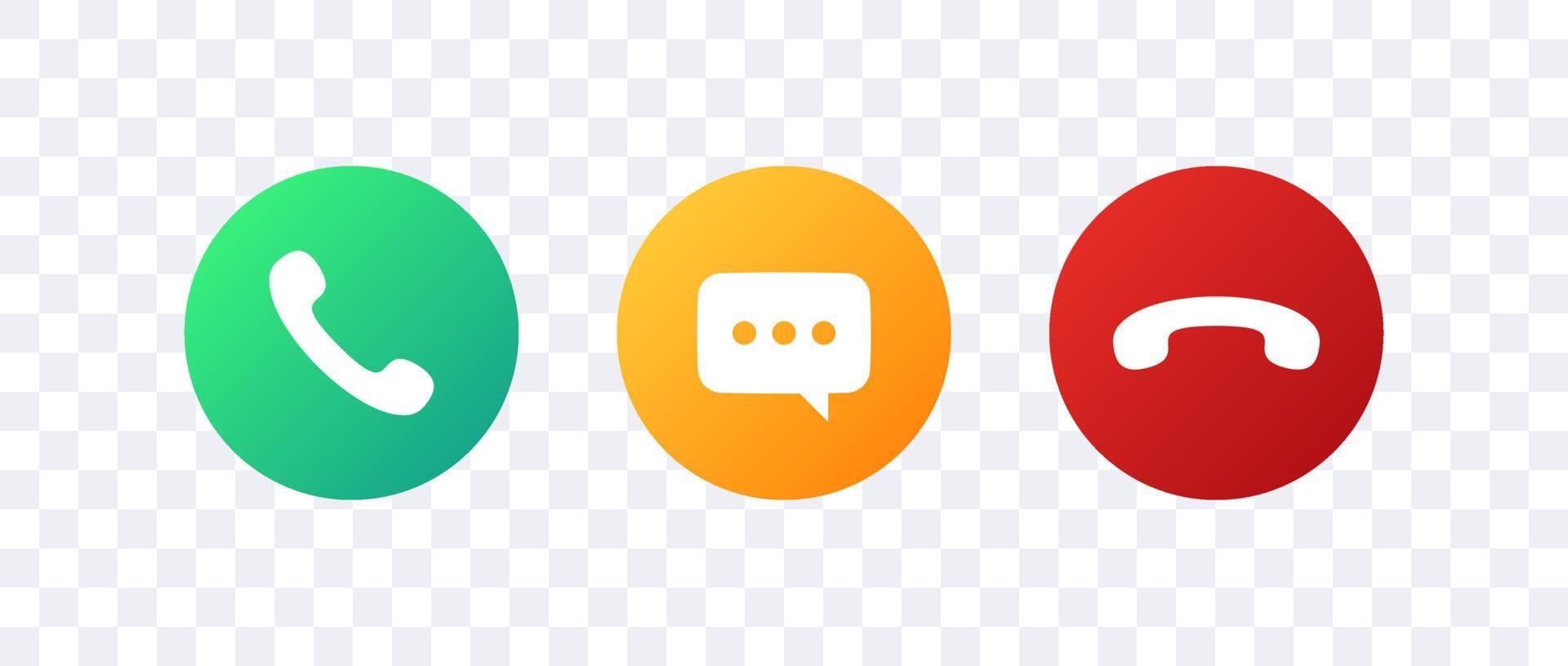 Phone call icons accept and decline. Incoming call icons. Vector icons 17458458 Vector Art at ...