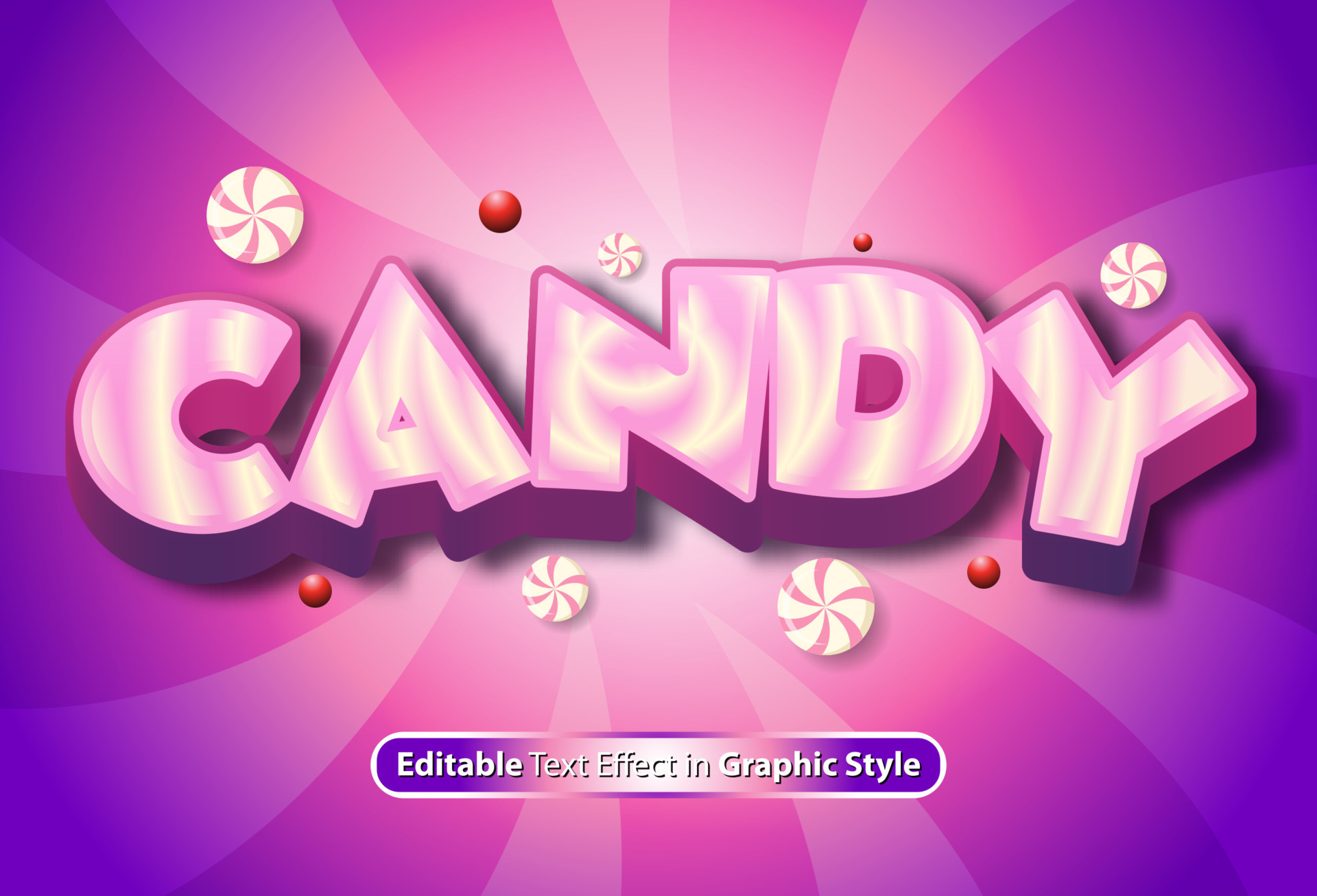 Candy text effect with graphic style and editable 17458858 Vector Art at Vecteezy