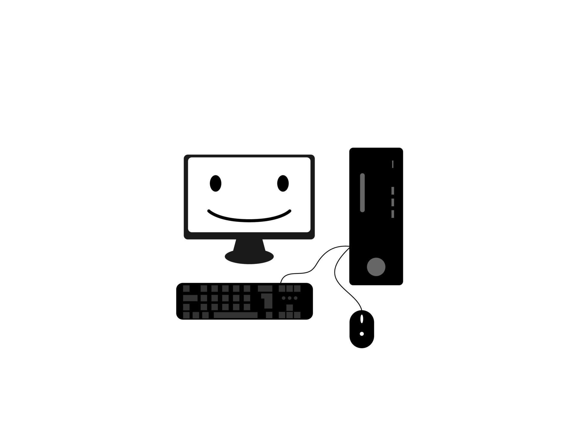 cute computer flat design vector illustration 17459107 Vector Art at ...