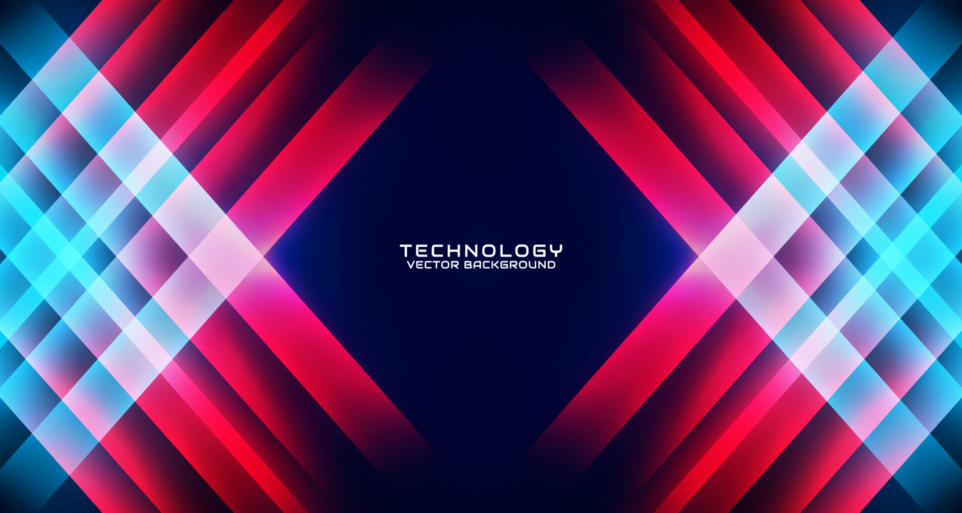 3d Red Blue Techno Abstract Background Overlap Layer On Dark Space With