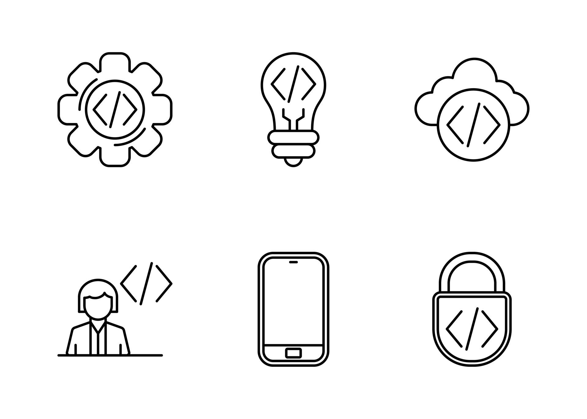 Coding Vector Icon Set 17463420 Vector Art at Vecteezy Coding Vector Icon Set 17463420 Vector Art at Vecteezy
