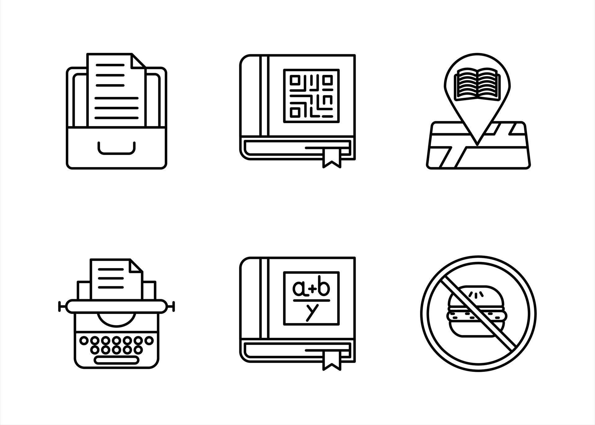 Library Vector Icon Set 17463423 Vector Art at Vecteezy