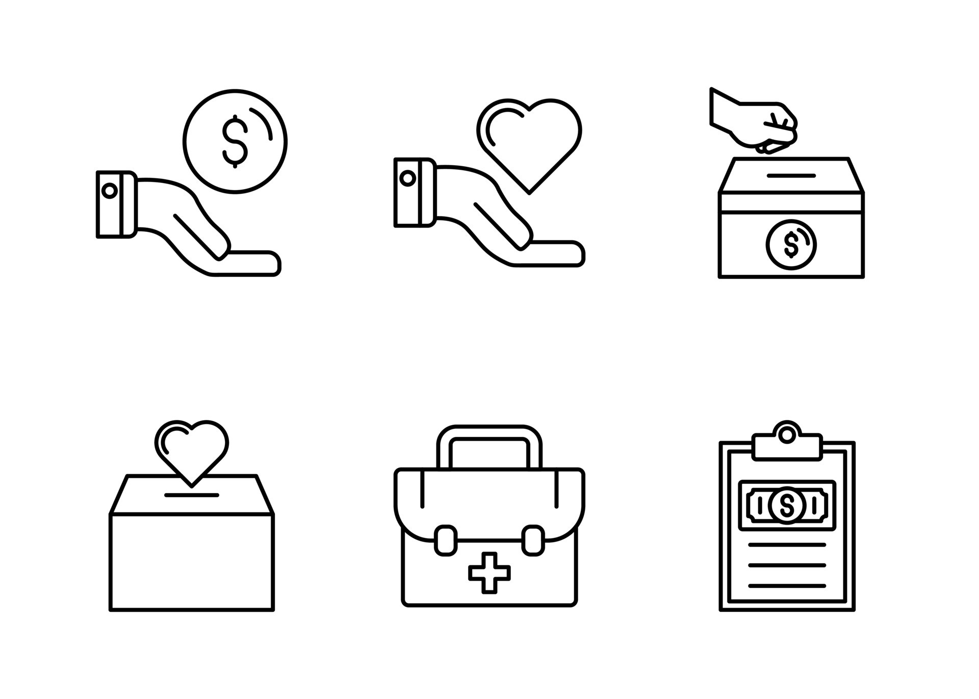 Charity Vector Icon Set 17463808 Vector Art at Vecteezy Charity Vector Icon Set 17463808 Vector Art at Vecteezy