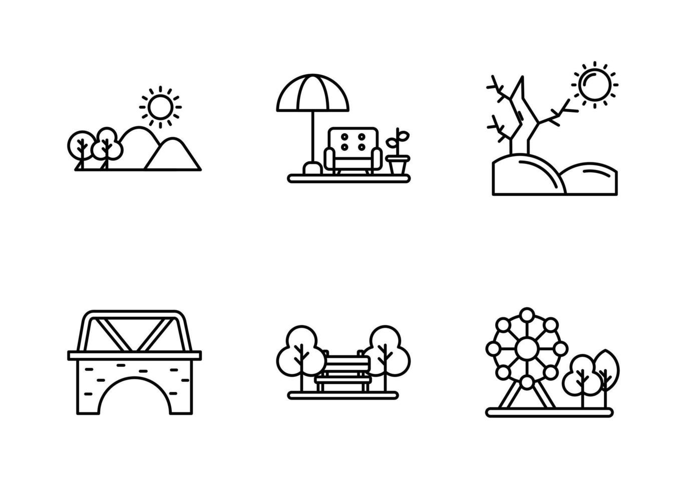 Landscapes Vector Icon Set 17463852 Vector Art at Vecteezy