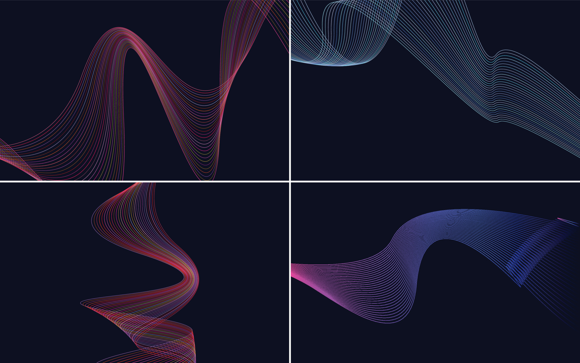 Enhance your designs with this set of 4 vector line backgrounds ...